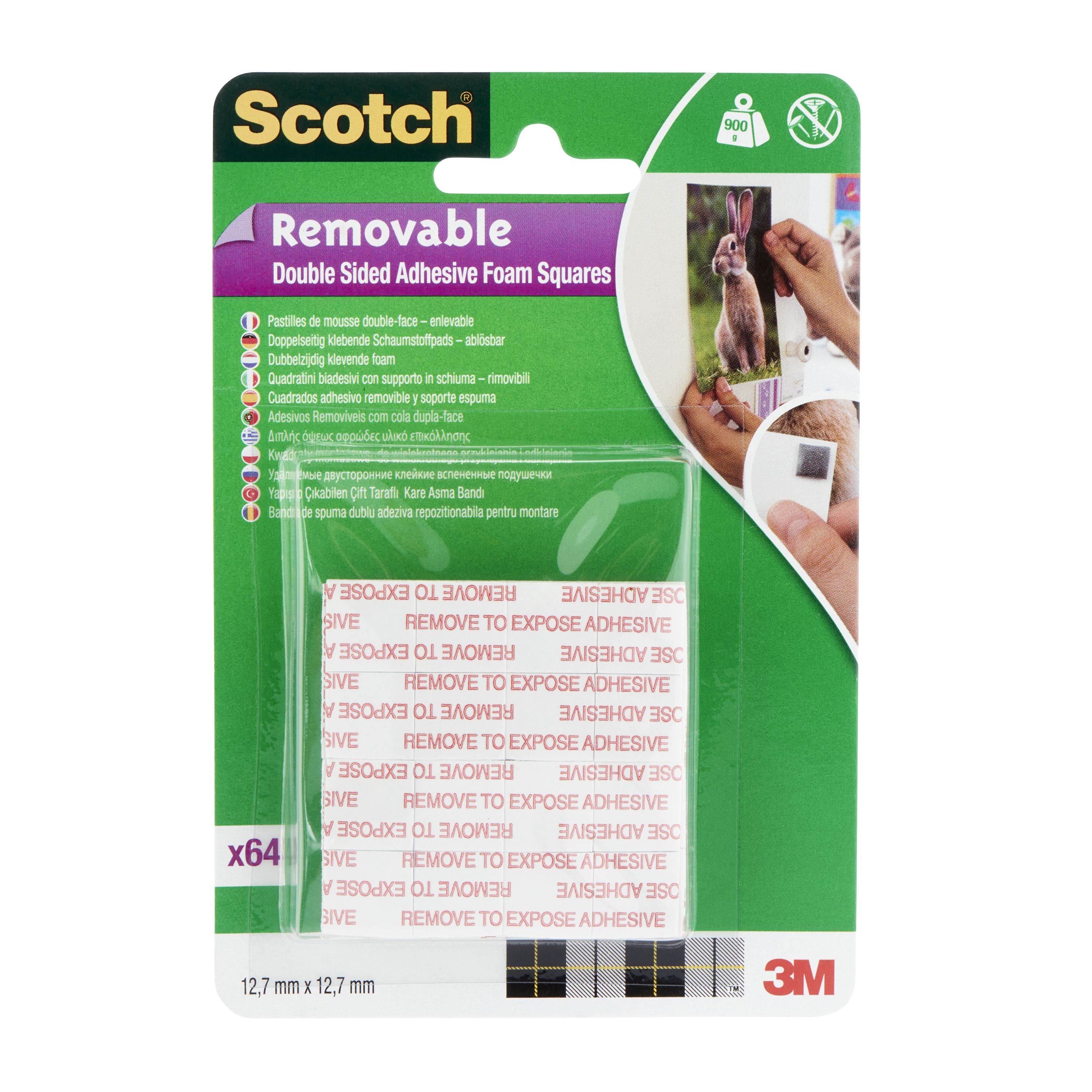 Scotch Grey Packing Tape (L)12.7mm (W)12.7mm, Pack of 64