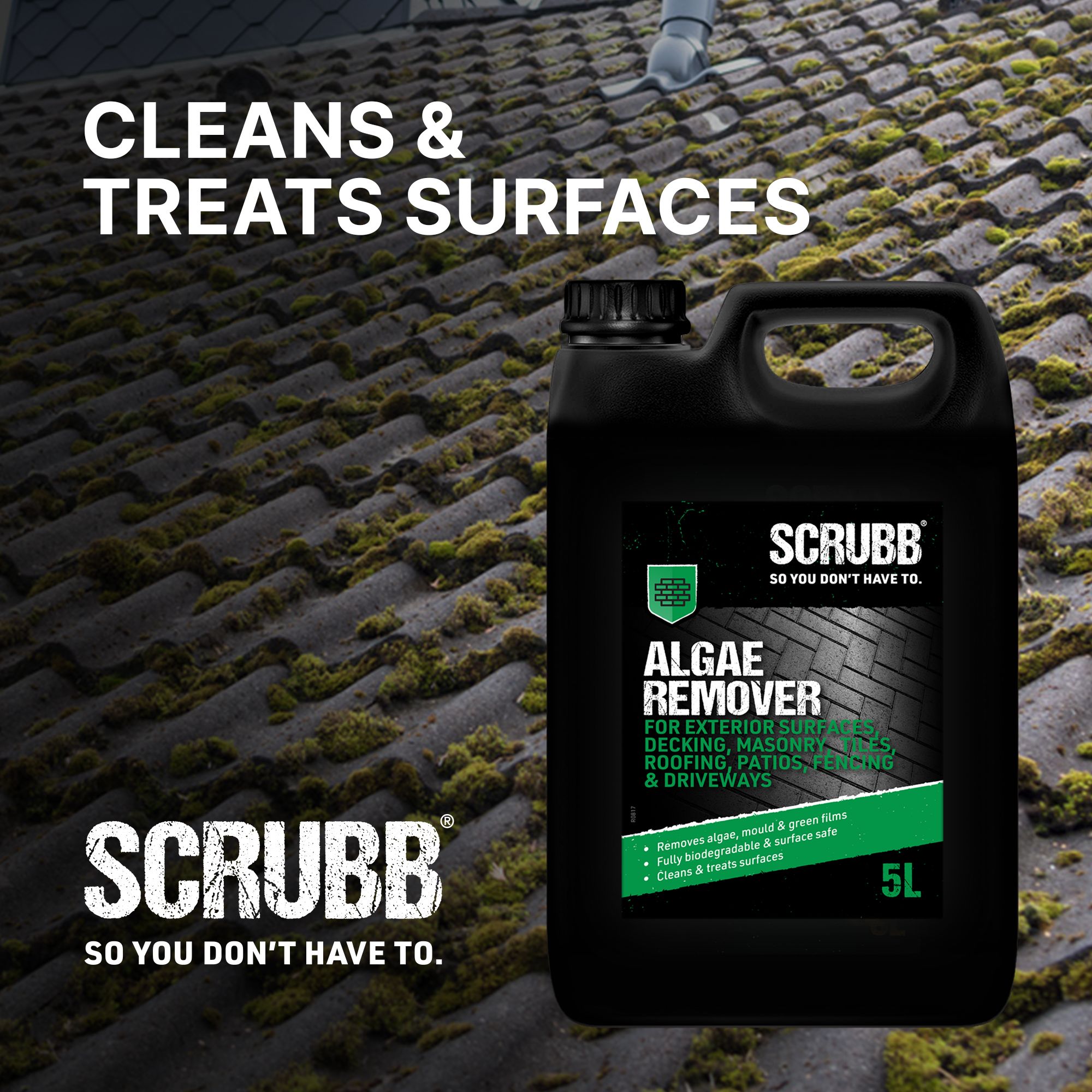 SCRUBB Exterior Liquid concentrate Algae & mould remover, 5L Bottle