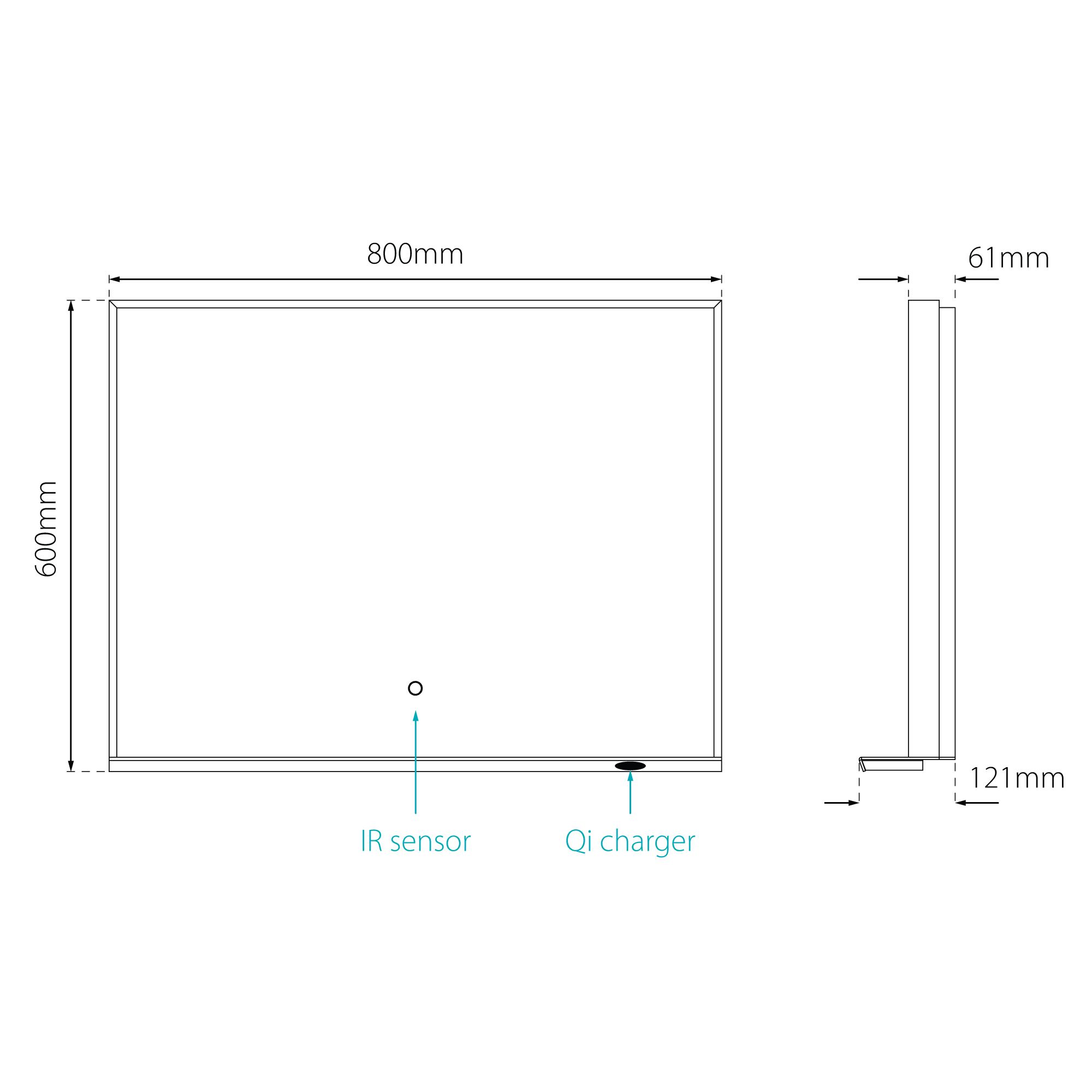 Sensio Element Matt Black Rectangular Wall-mounted Bathroom Illuminated ...