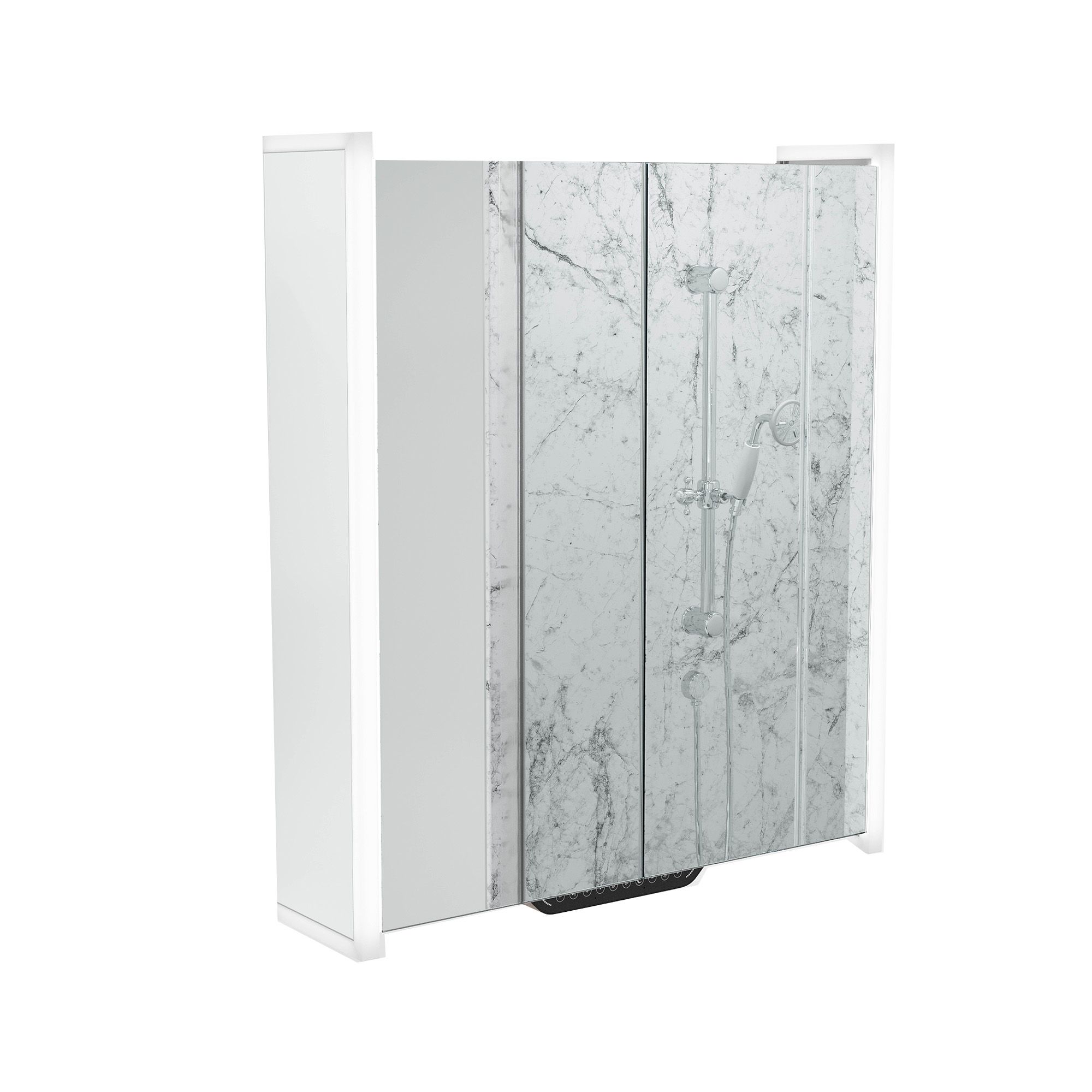 Sensio Luka Illuminated Mirrored Smart Bathroom Cabinet with Alexa (H ...