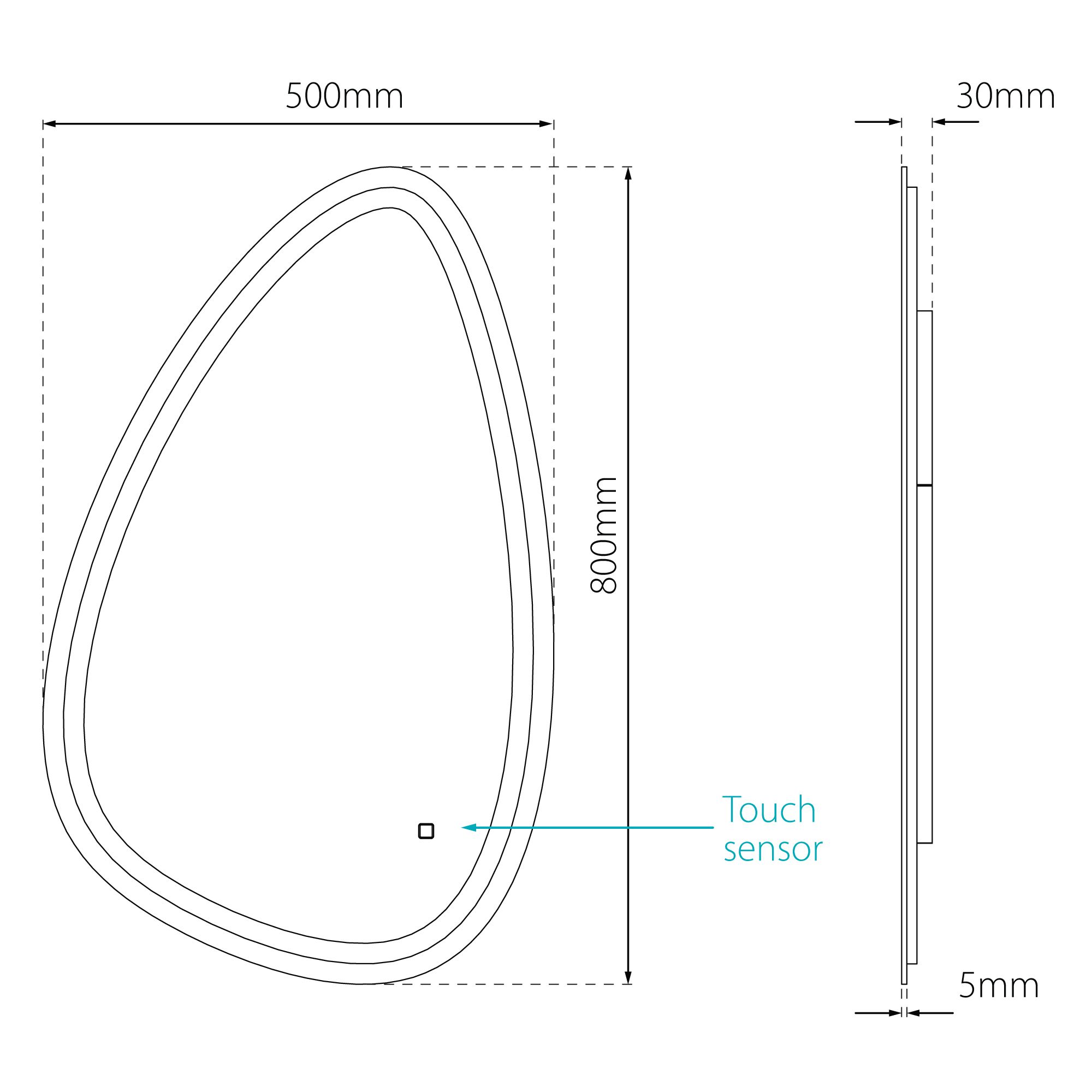 Sensio Mistral Curved Wall-mounted Bathroom Illuminated Contemporary ...