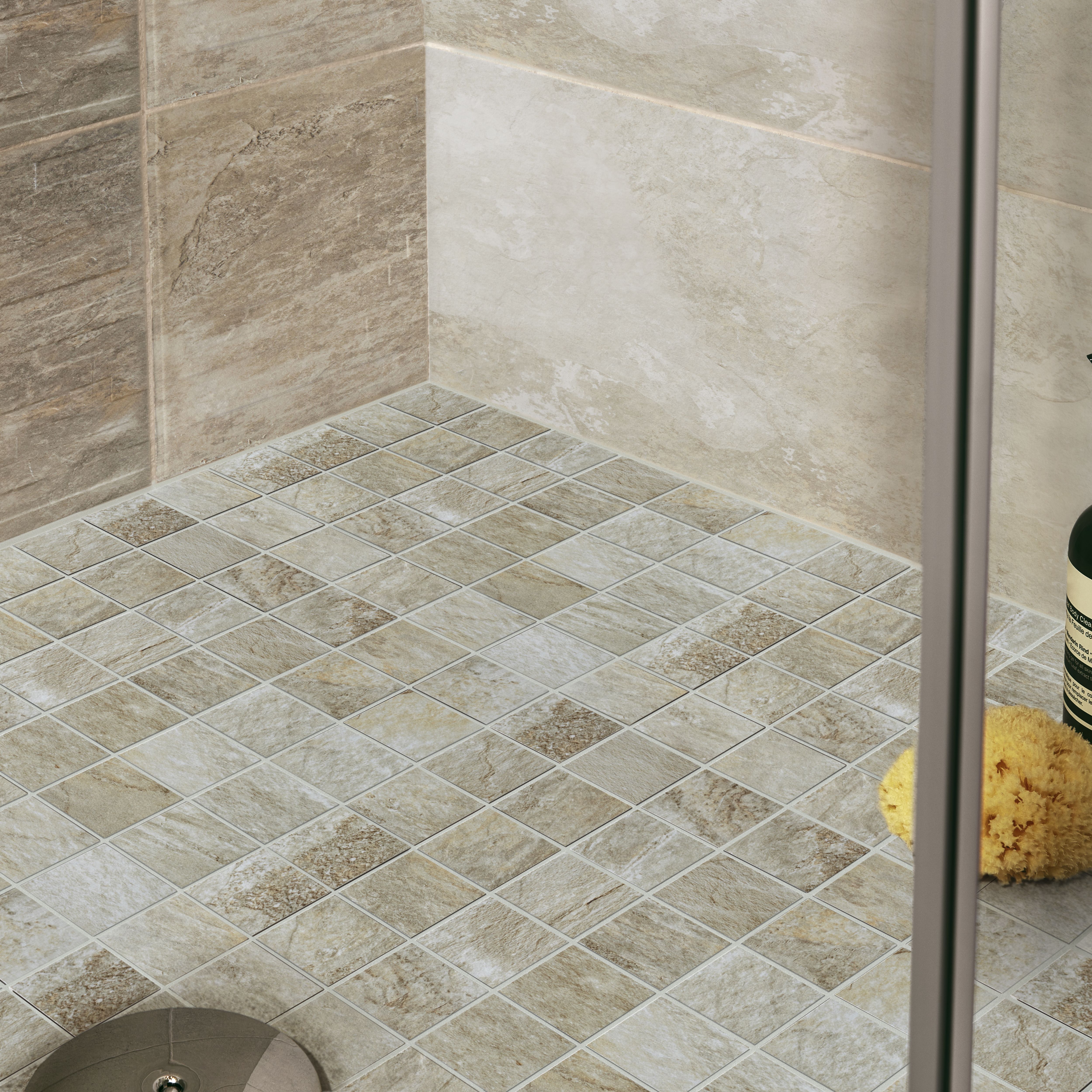 Shaded slate Beige Matt Split Face Porcelain Indoor Wall Tile, Pack of ...