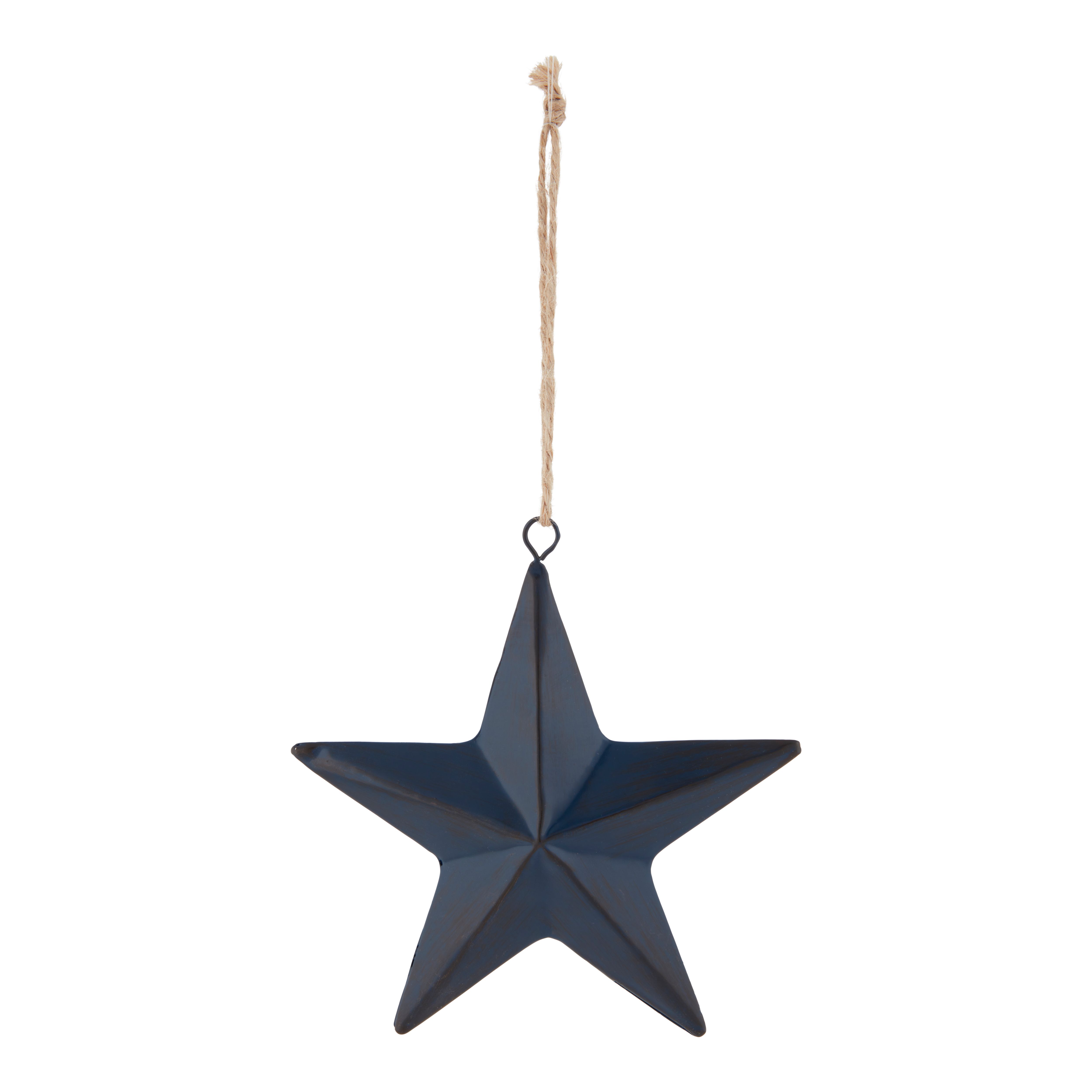 Shadow play Blue Brushed effect Metal Star Hanging decoration | DIY at B&Q