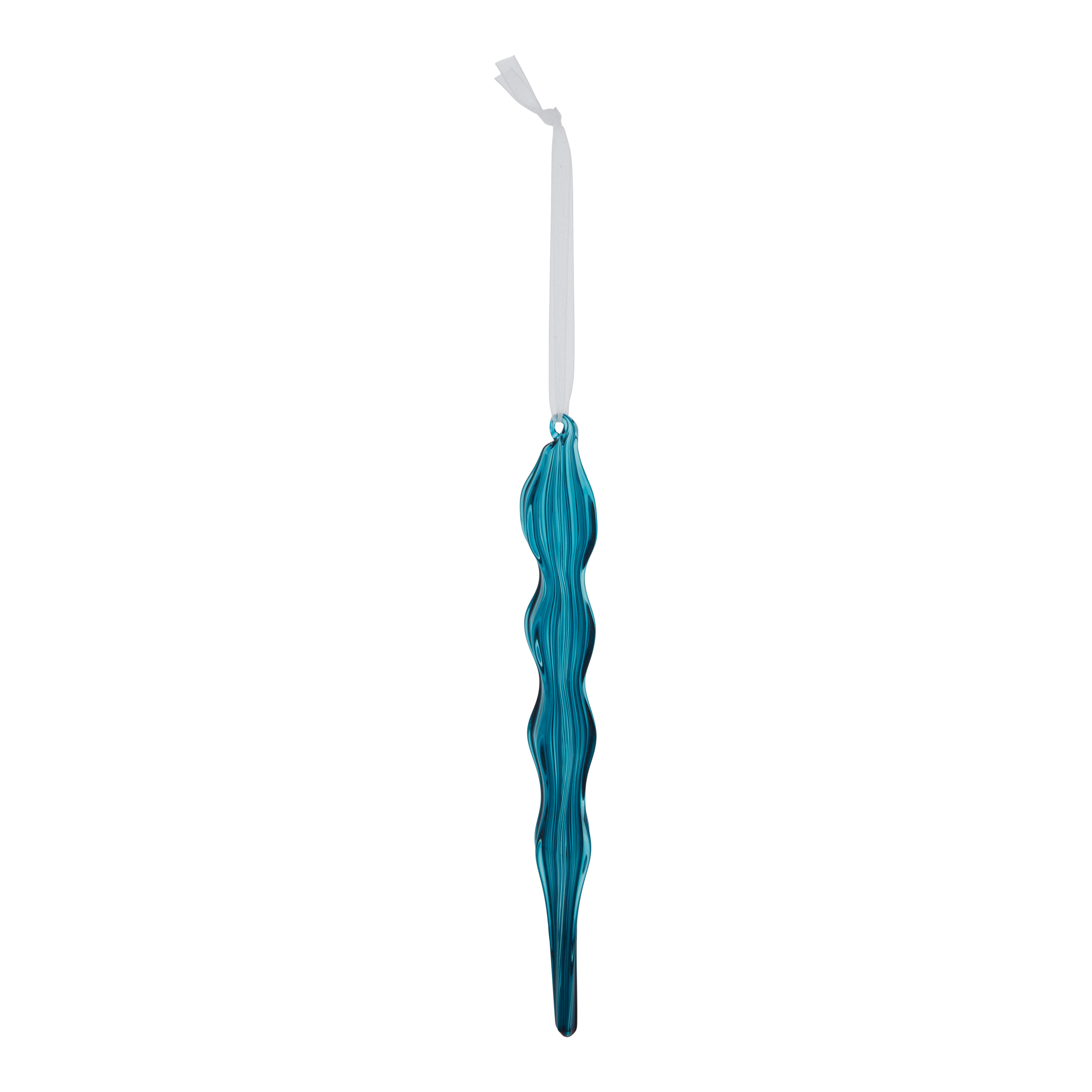 Shadow play Blue Striped Glass Tassel Hanging decoration set, Pack of 2 ...