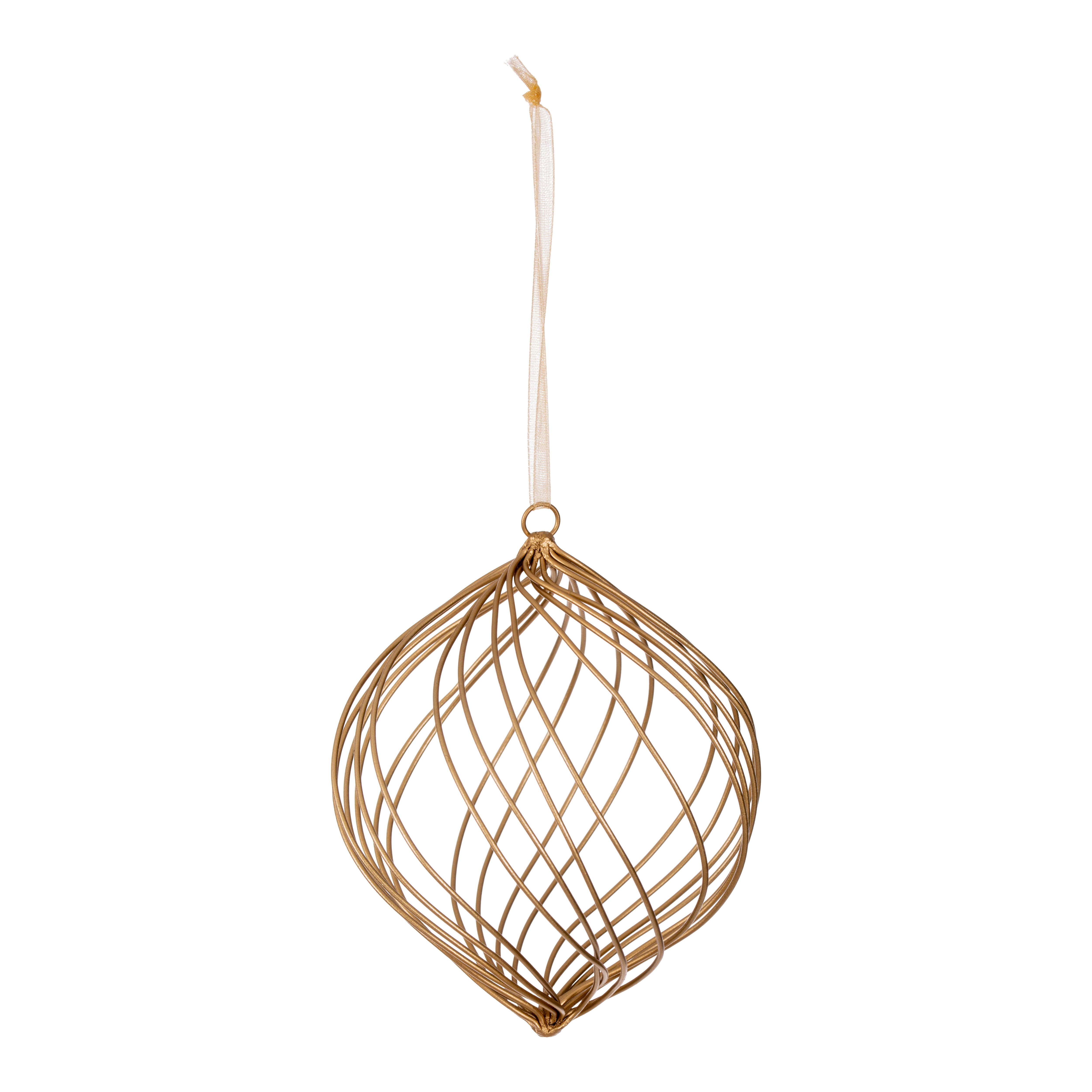 Shadow play Gold effect Twisted Wire Oval Hanging decoration (D) 85mm ...