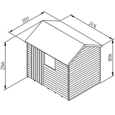 SHED OVERLAP 8BI6 REVERSE ROOF H