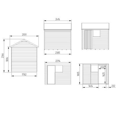 SHED OVERLAP 8BI6 REVERSE ROOF H