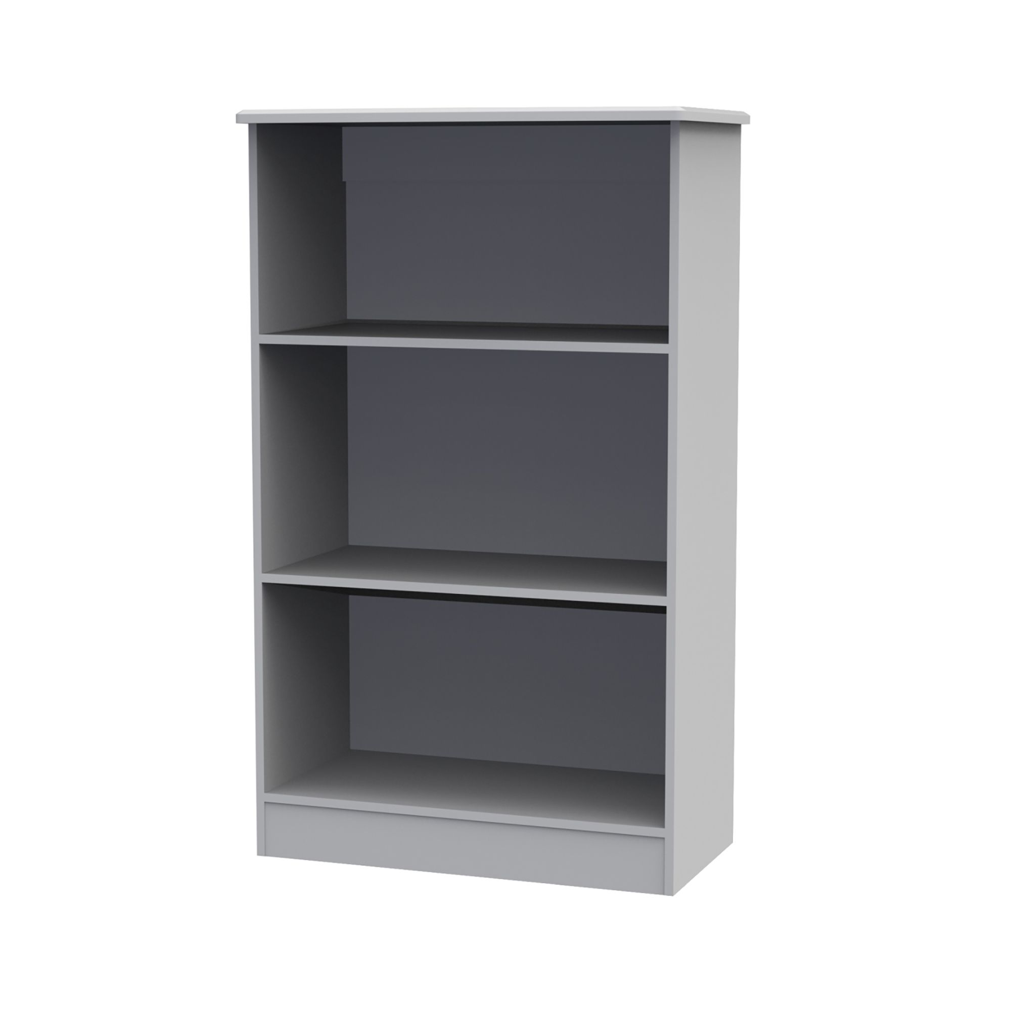 Sherwood Matt grey 3 compartments Freestanding Bookcase (H)1245mm (W ...