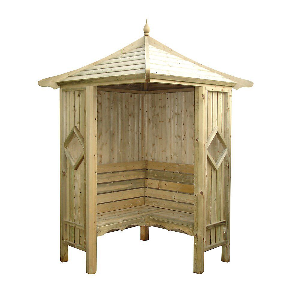 Shire Corner arbour, (H)2510mm (W)1250mm (D)1250mm - Assembly required ...