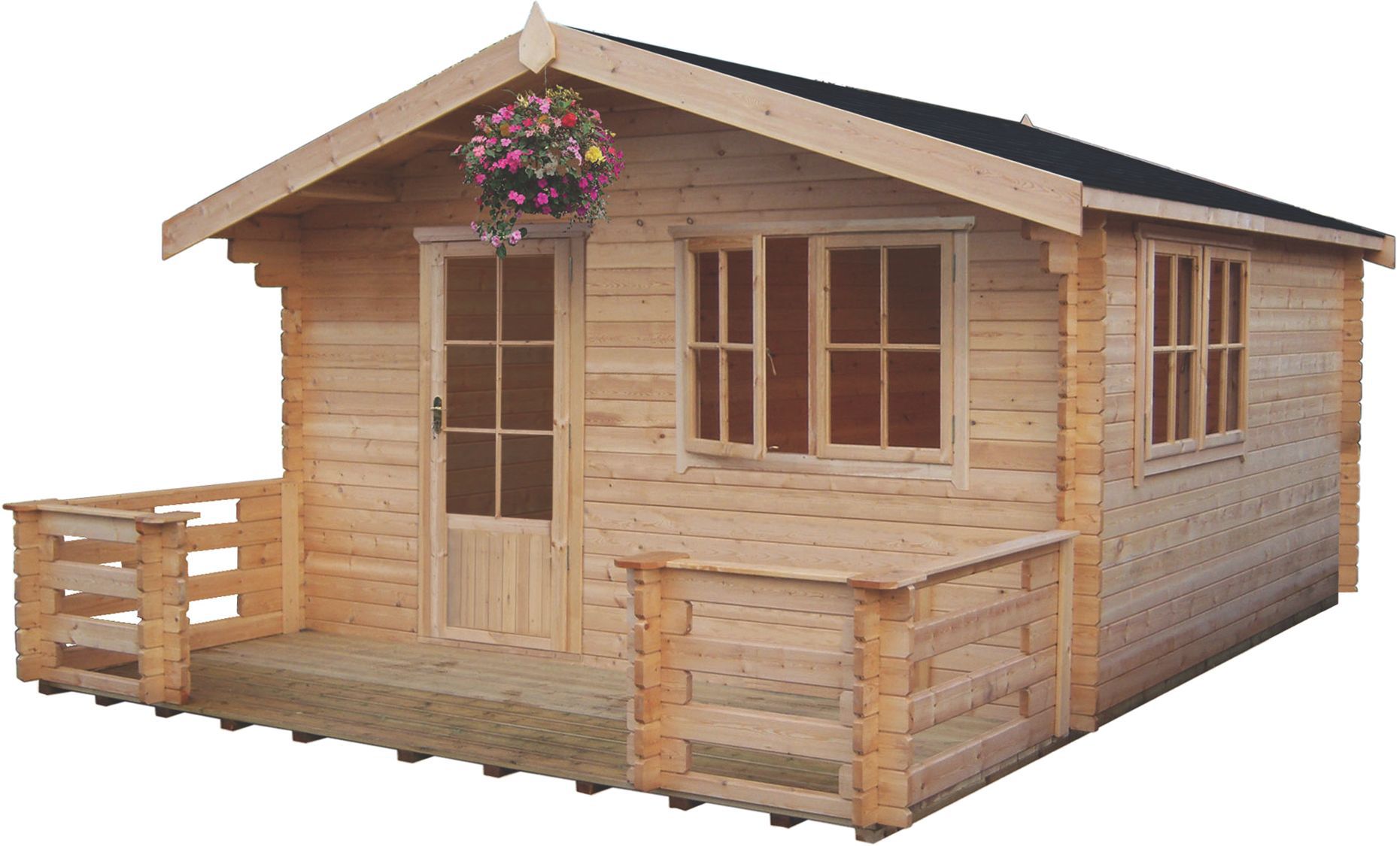 Shire Kinver Toughened glass Apex Wooden Cabin with Single door & 2 windows