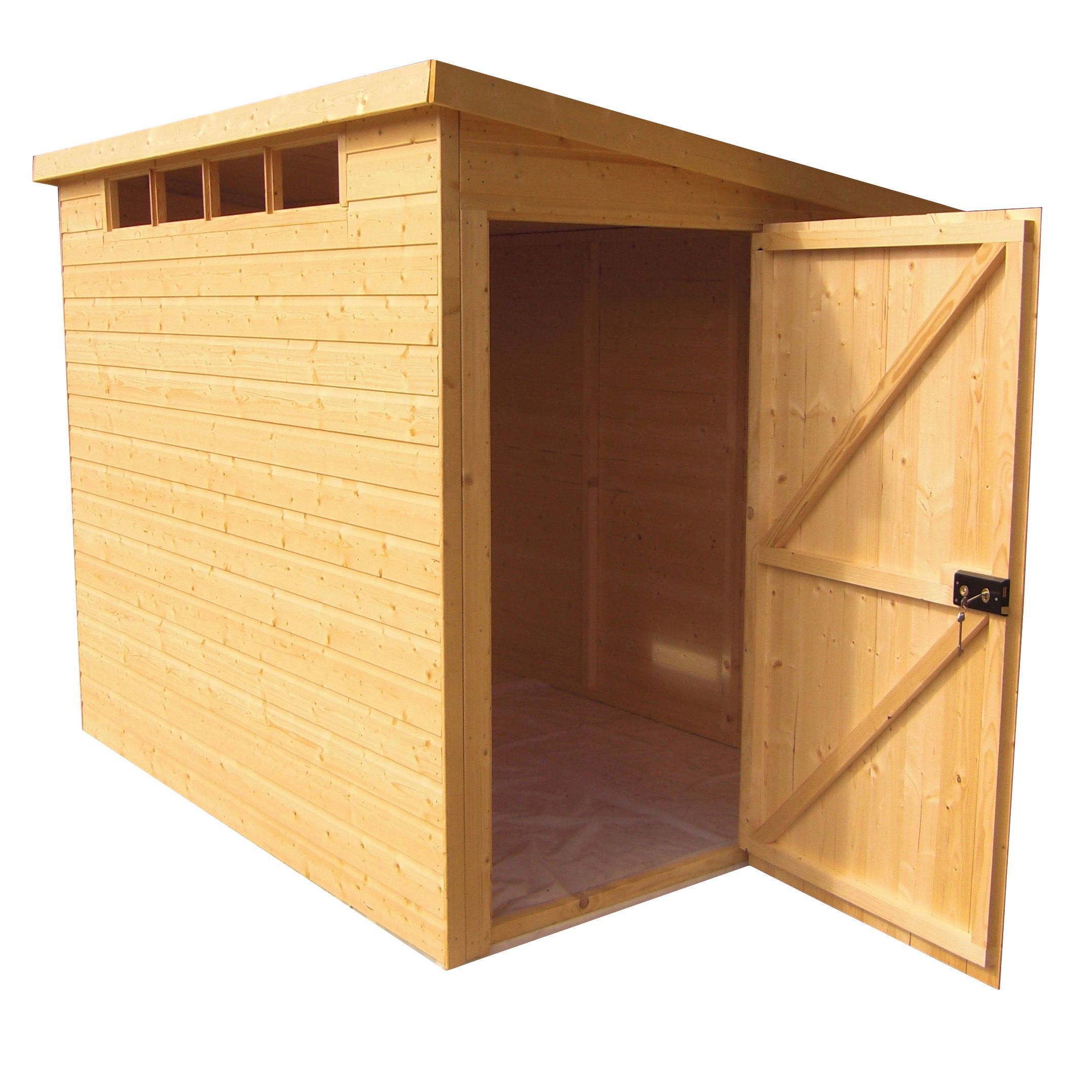 Shire Security Cabin 10x8 ft Pent Wooden Shed with floor & 4 windows ...