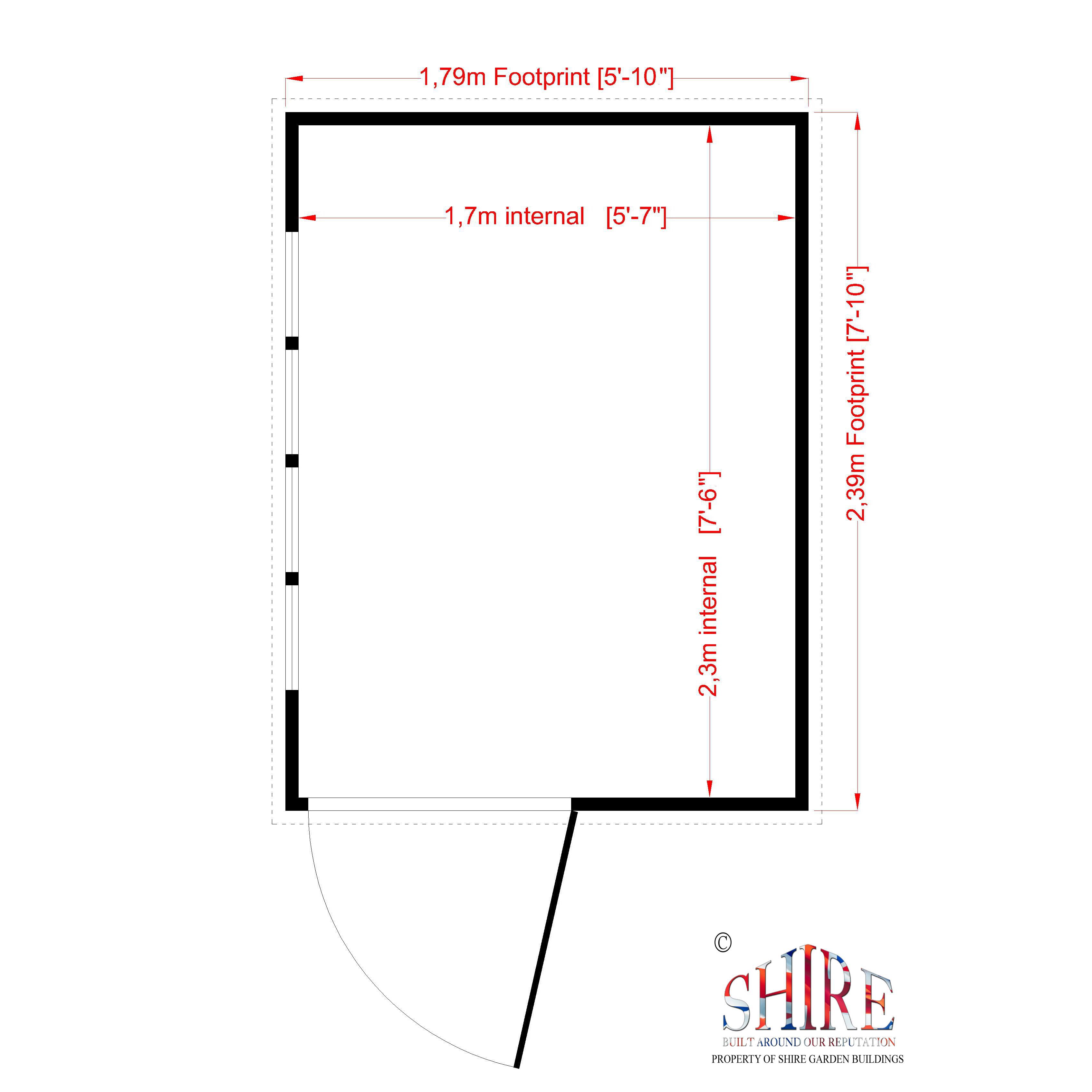 Shire Security Cabin 8x6 ft Pent Wooden Shed with floor & 3 windows ...