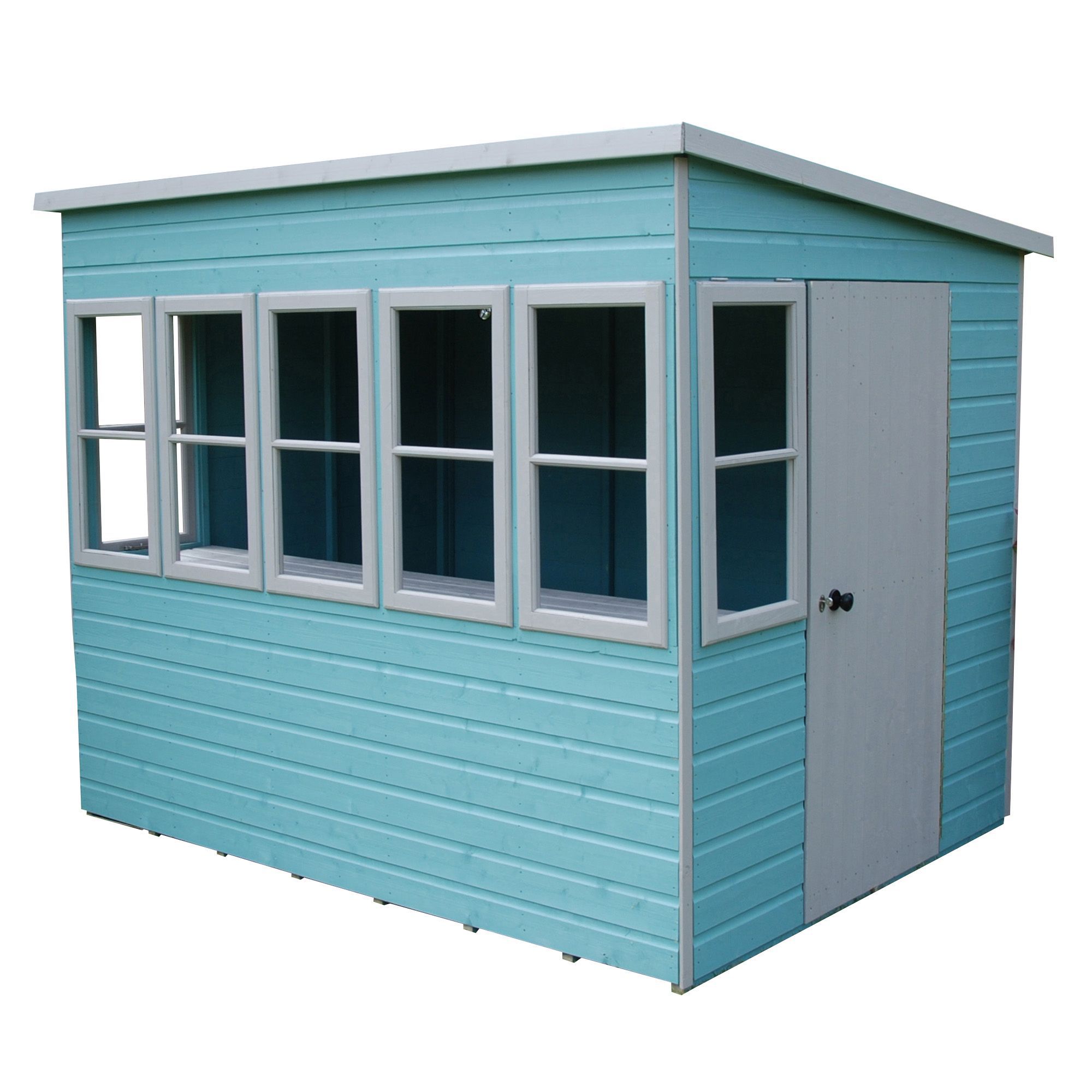 Shire Sun 8x8 ft & 5 windows Pent Wooden Summer house