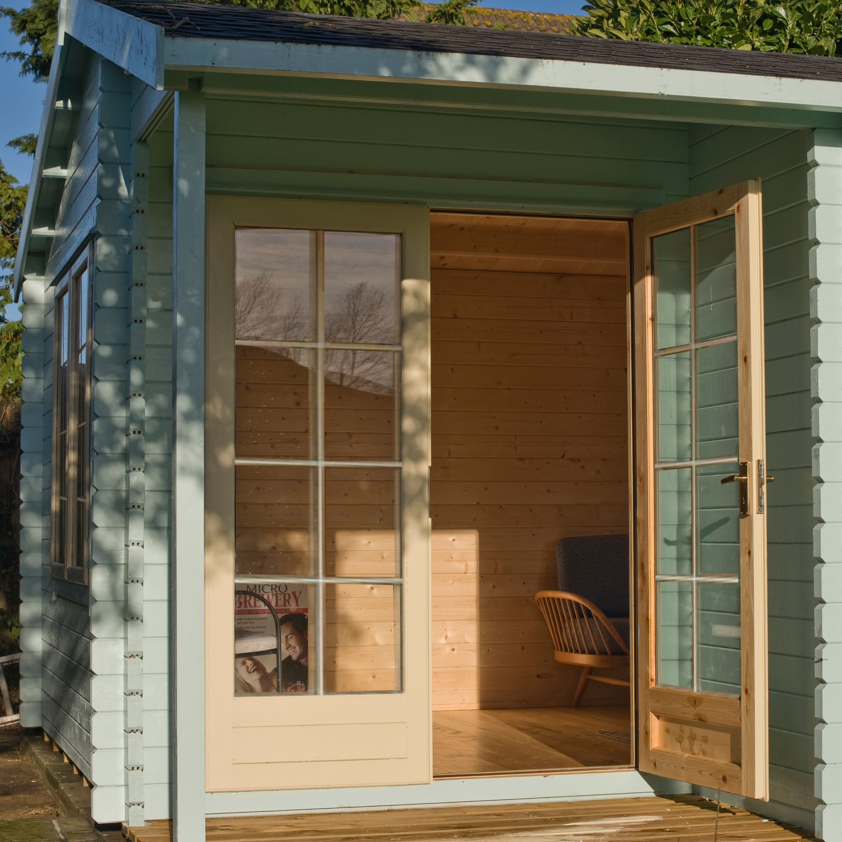 Shire Twyford 14x17 ft & 2 windows Apex Wooden Cabin with Felt tile ...