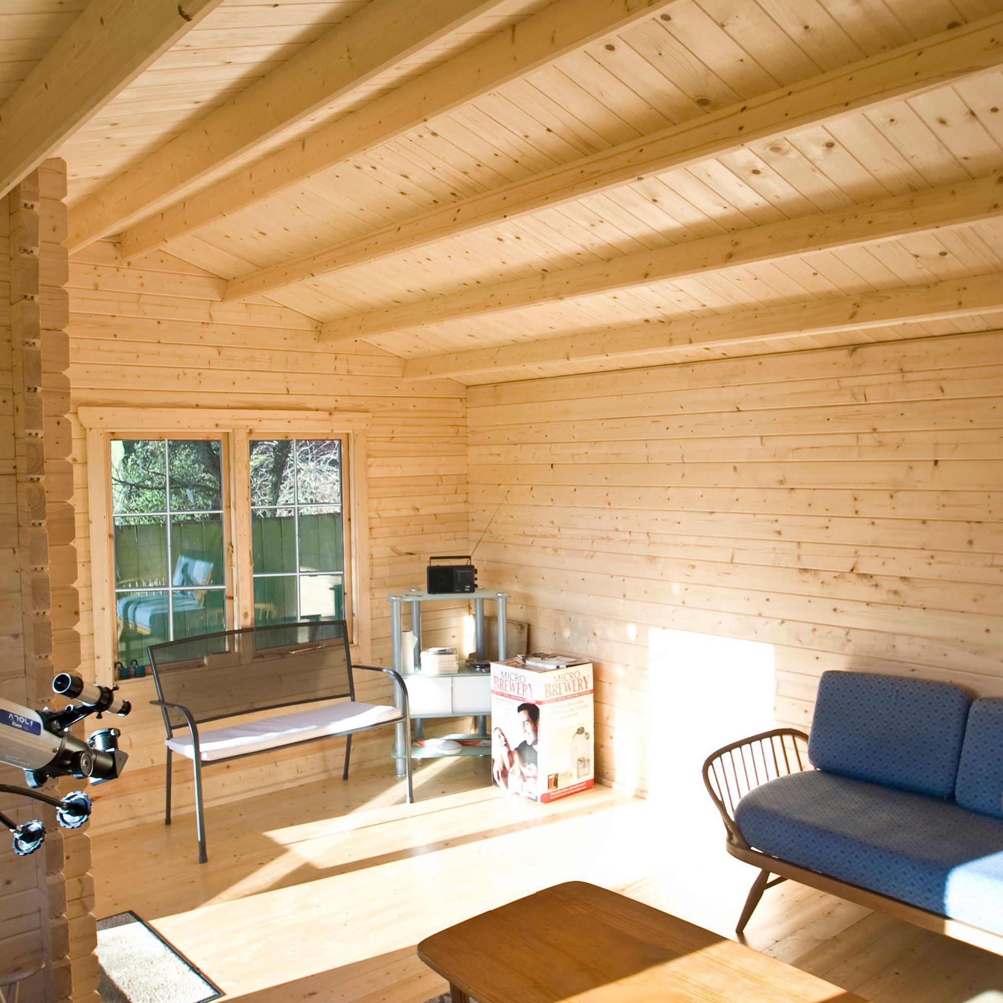 Shire Twyford 14x17 ft & 2 windows Apex Wooden Cabin with Felt tile ...