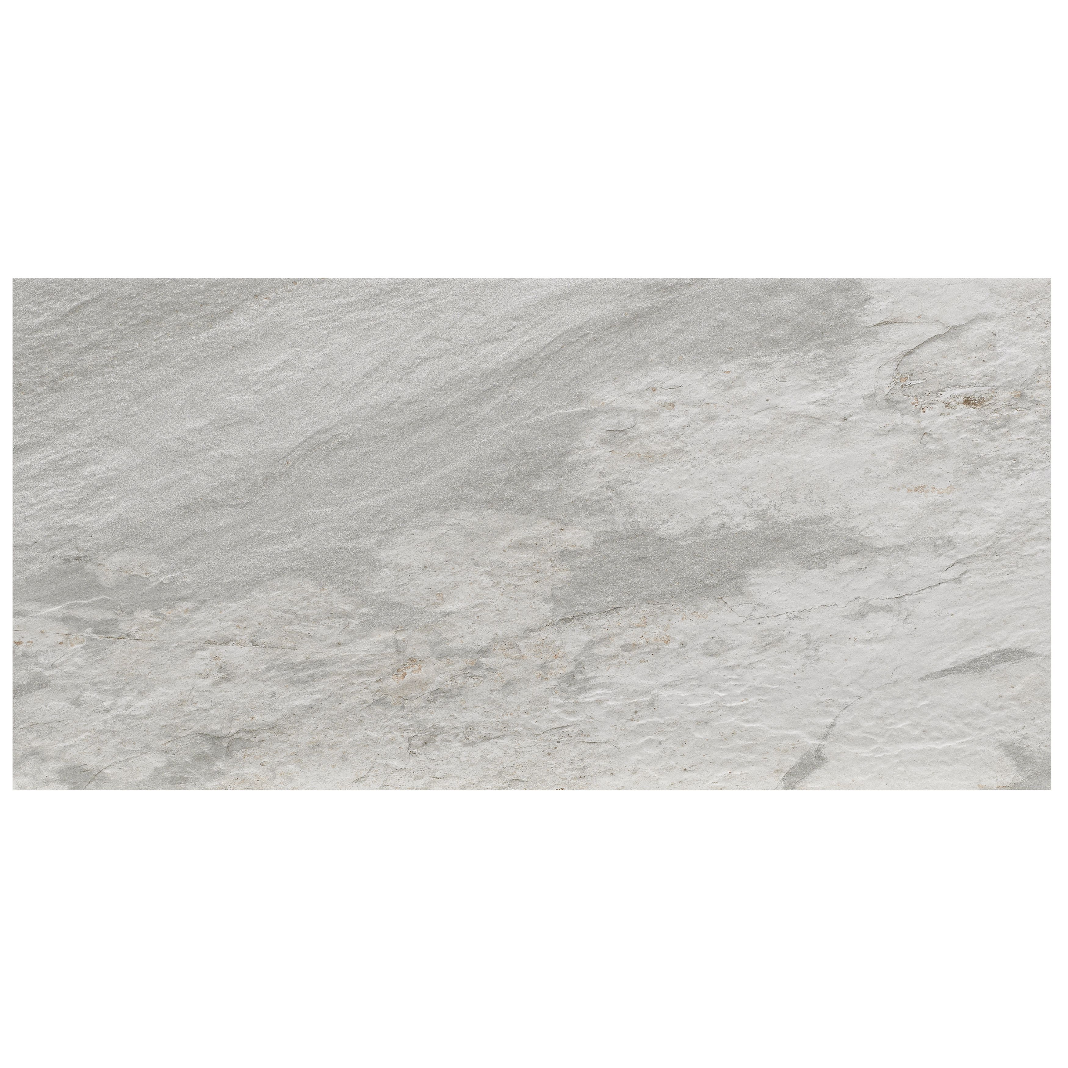 Sierra White Matt Stone effect Structured Porcelain Indoor Wall & floor ...
