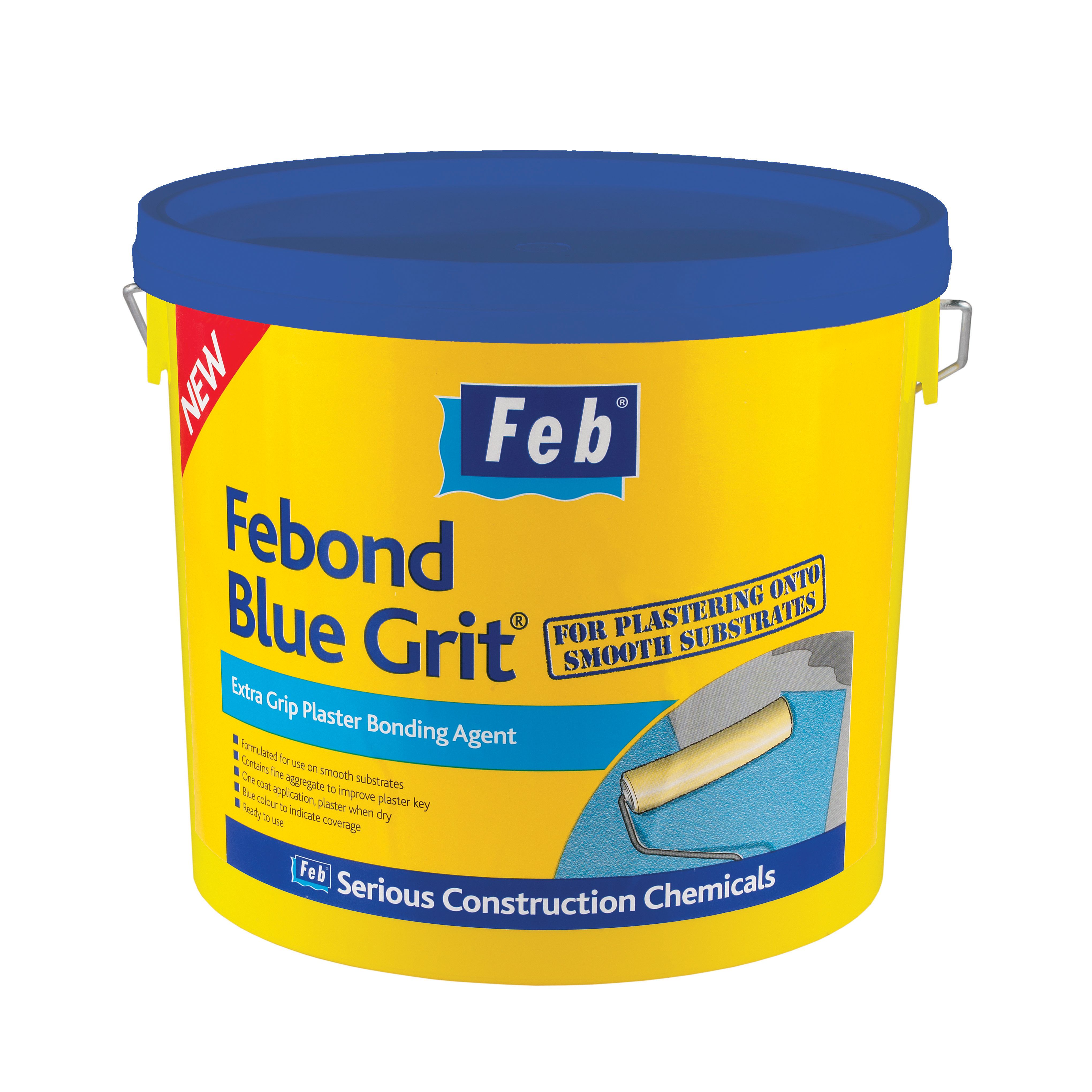 Sika Febond Blue Grit Ready mixed Bonding Plaster, 10L Plastic bucket