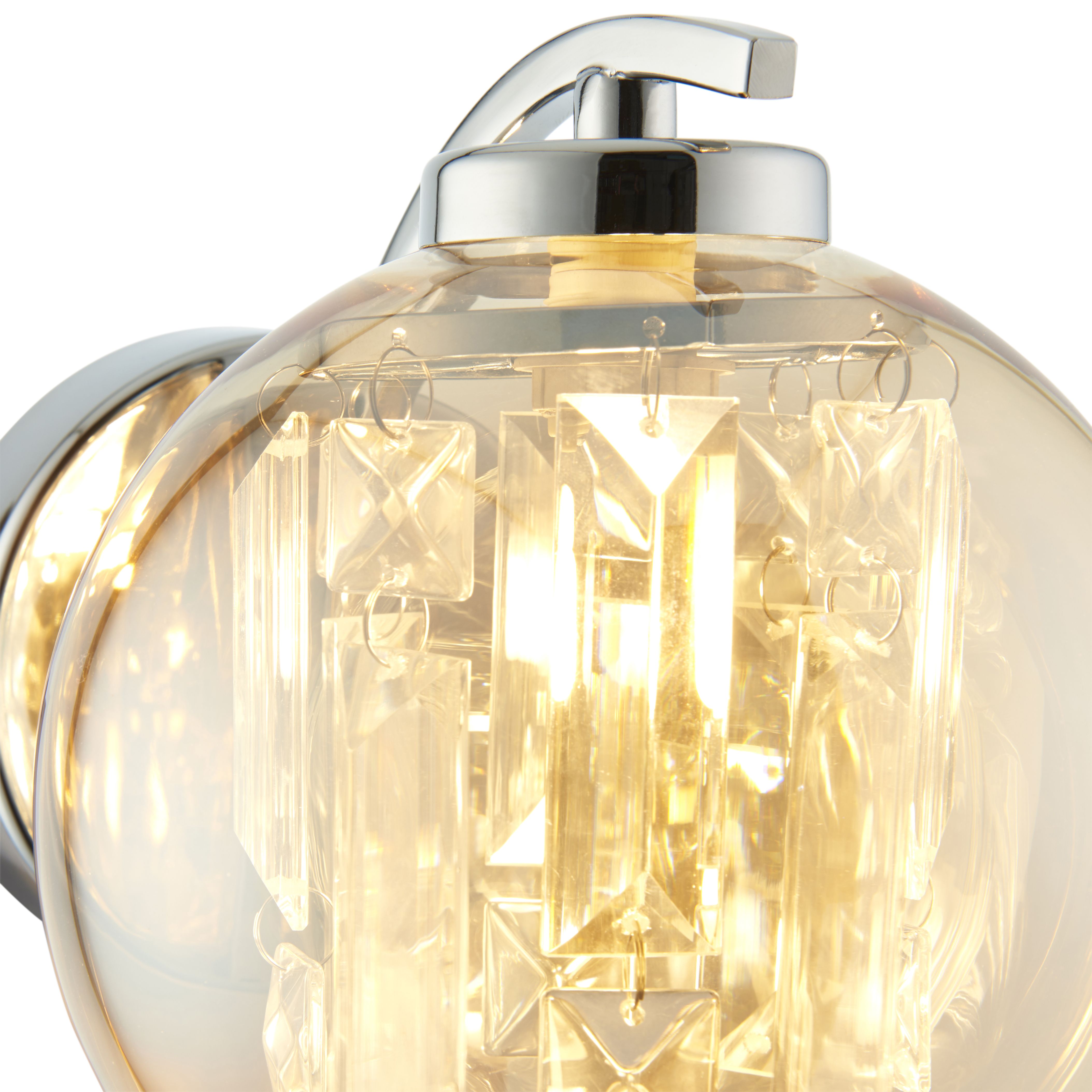 Silas Contemporary Chrome effect Wall light
