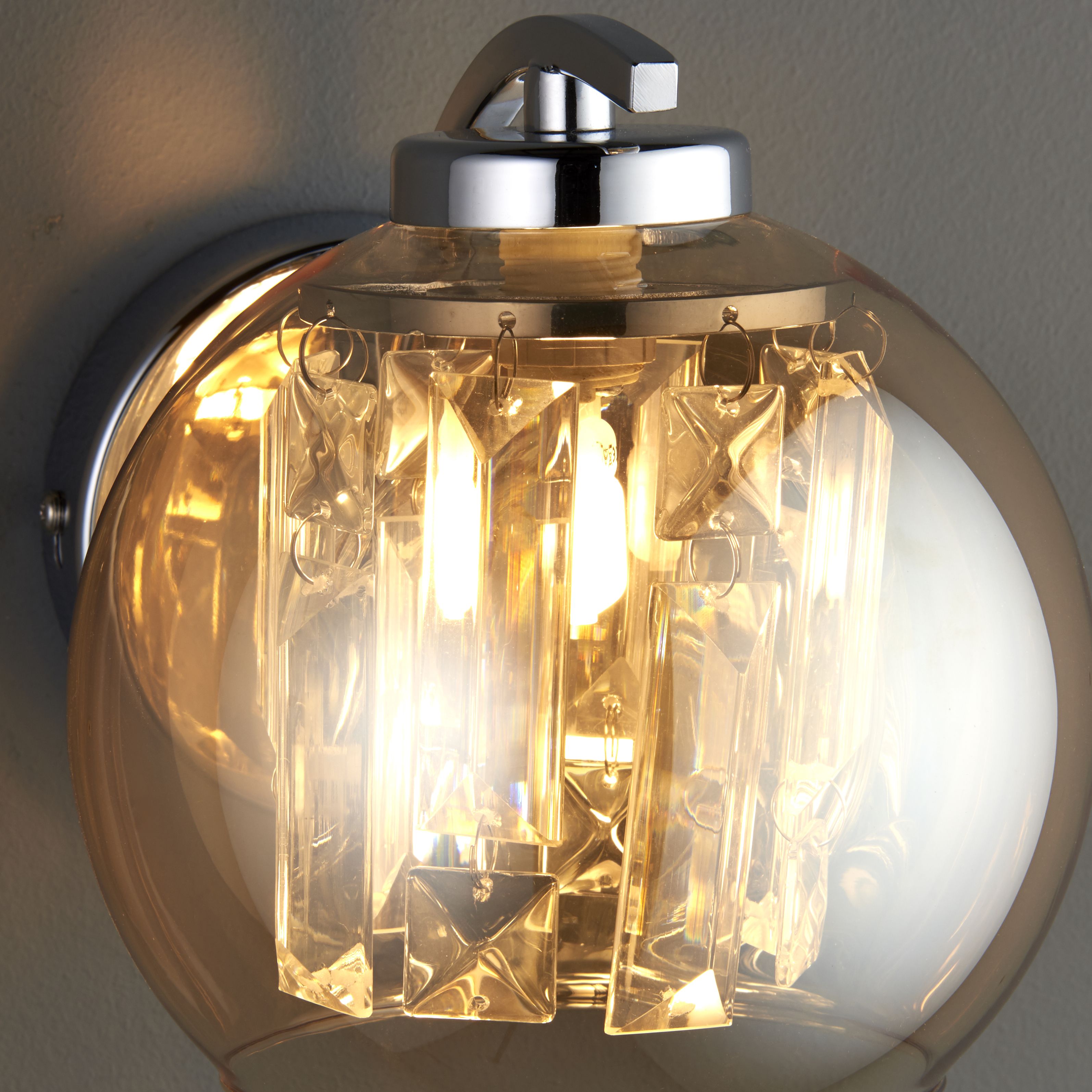 Silas Contemporary Chrome effect Wall light