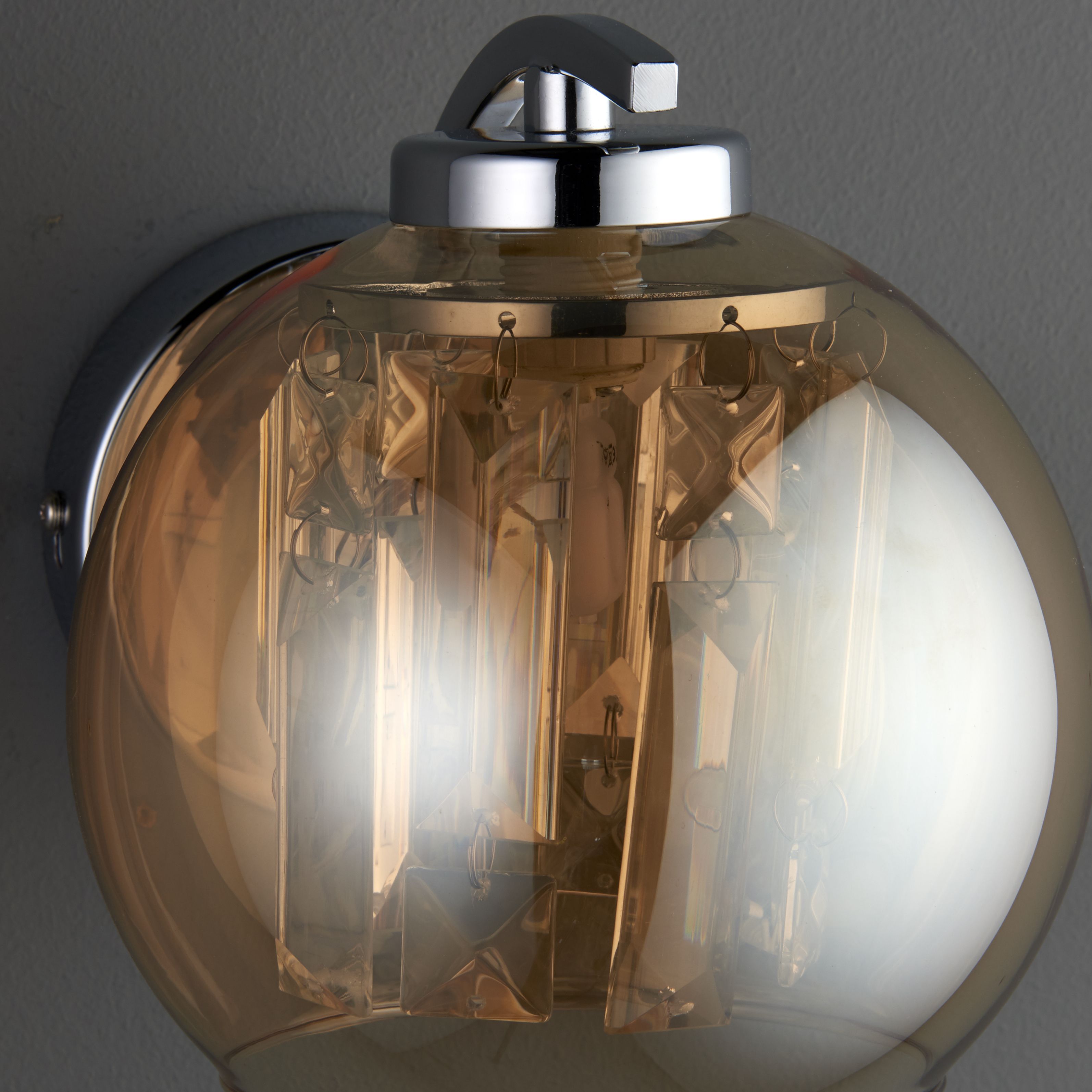 Silas Contemporary Chrome effect Wall light