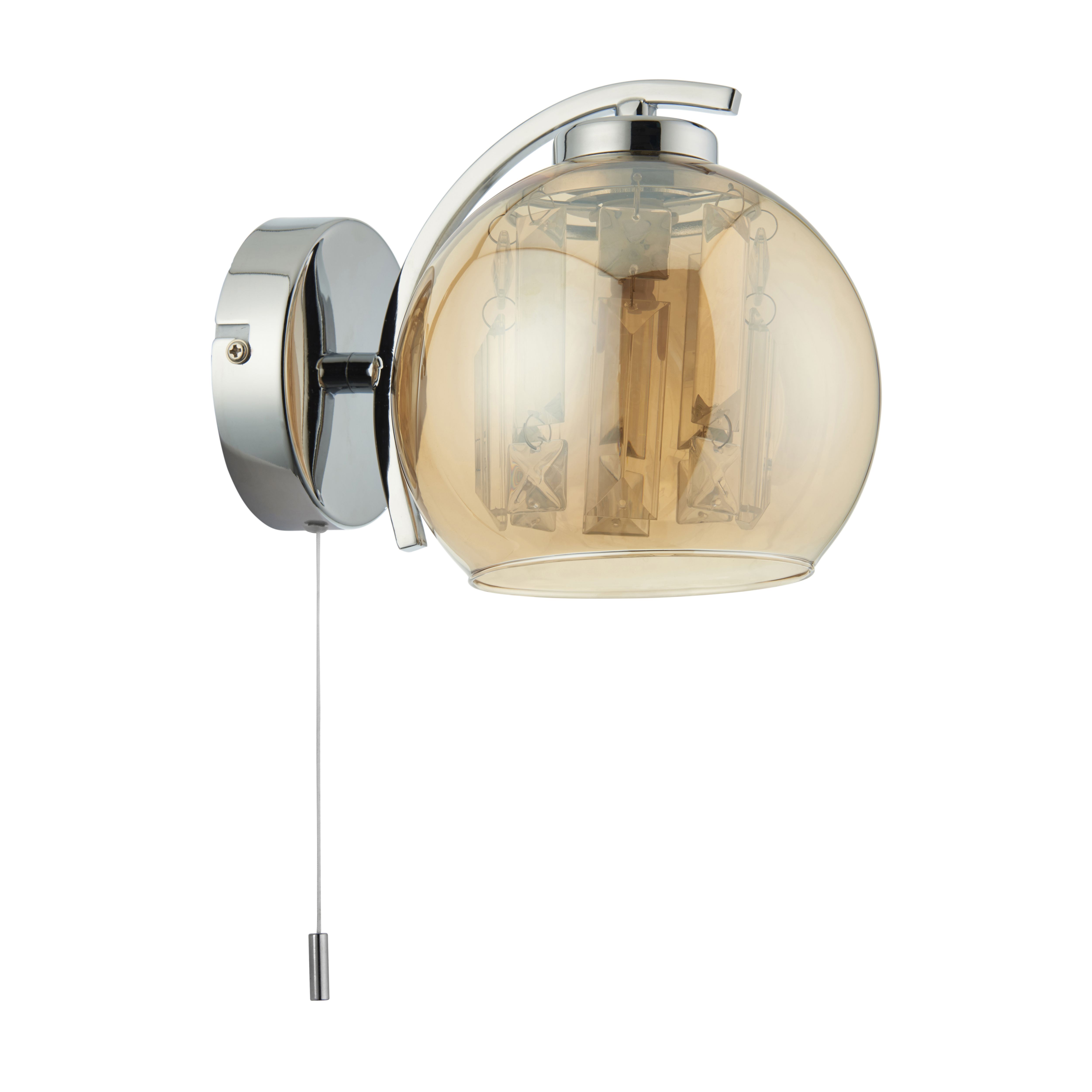 Silas Contemporary Chrome effect Wall light