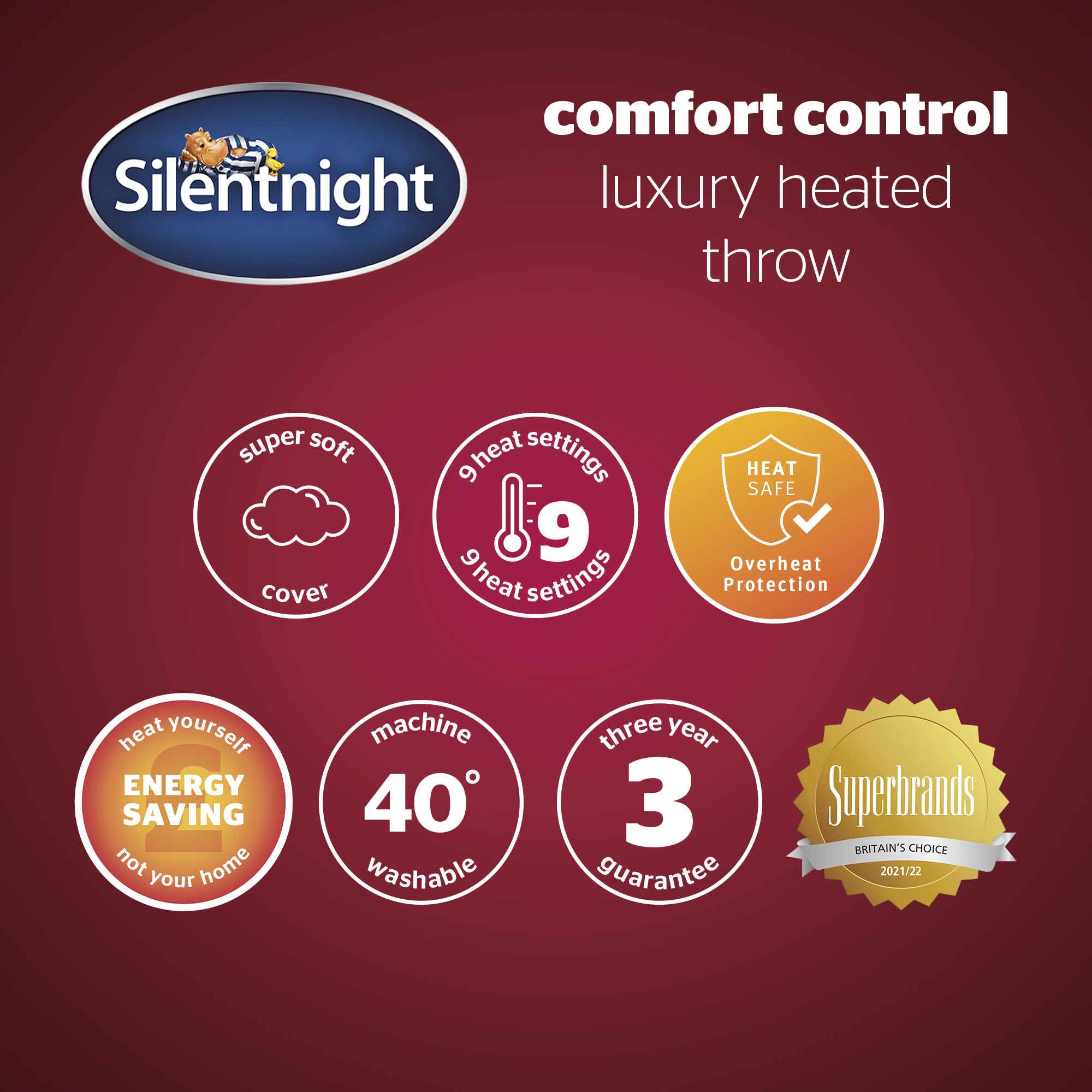Silentnight Luxury Standard Heated throw
