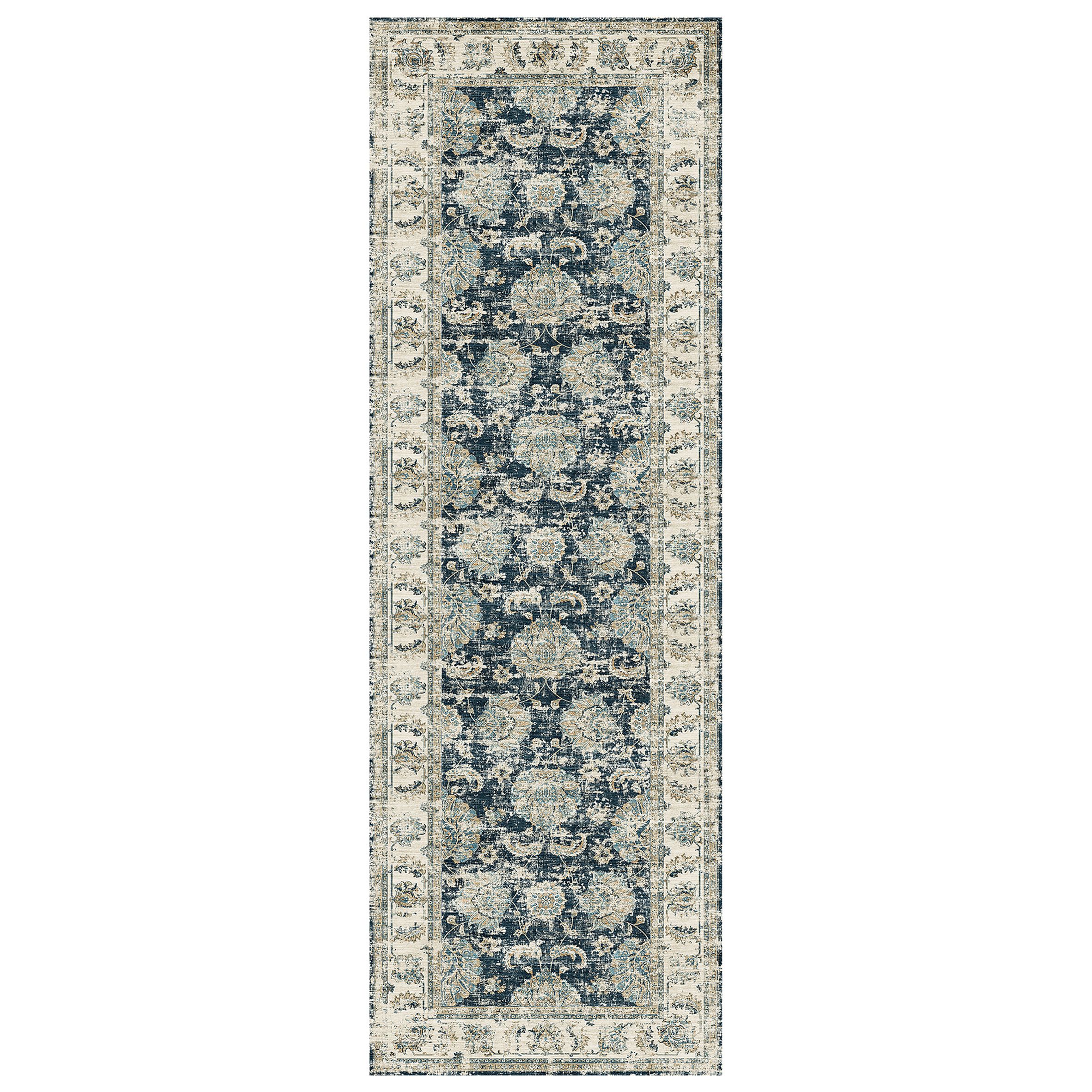 Silk Road Perla Blue Runner 180cmx60cm | DIY at B&Q