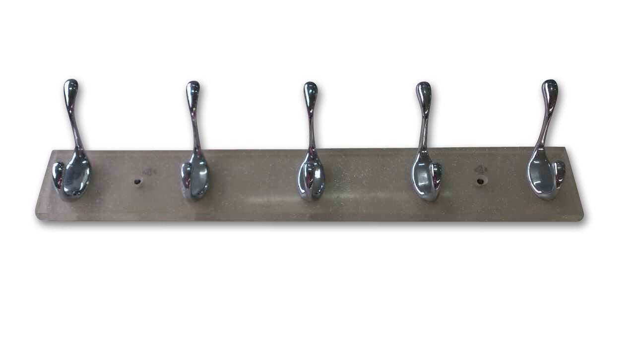 Silver Chrome effect 5 Hook rail, (L)438mm (H)72mm | DIY at B&Q