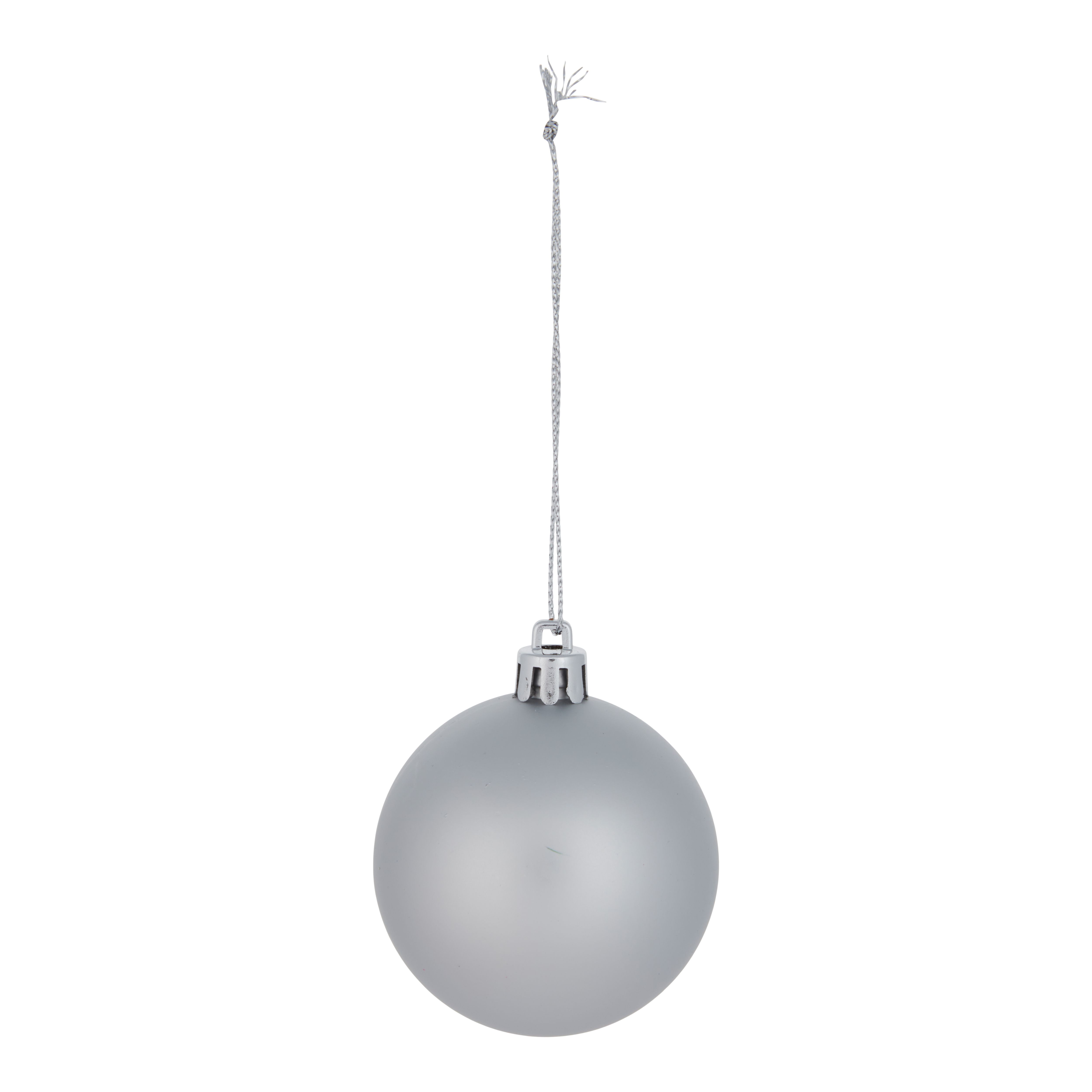 Silver effect Plastic Round Christmas bauble set, Pack of 10 (D) 60mm