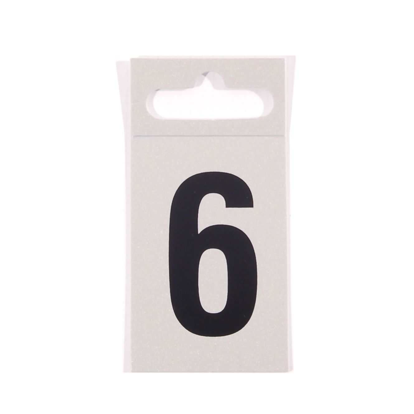 Silver effect Plastic Self-adhesive Door number 6, (H)50mm (W)30mm