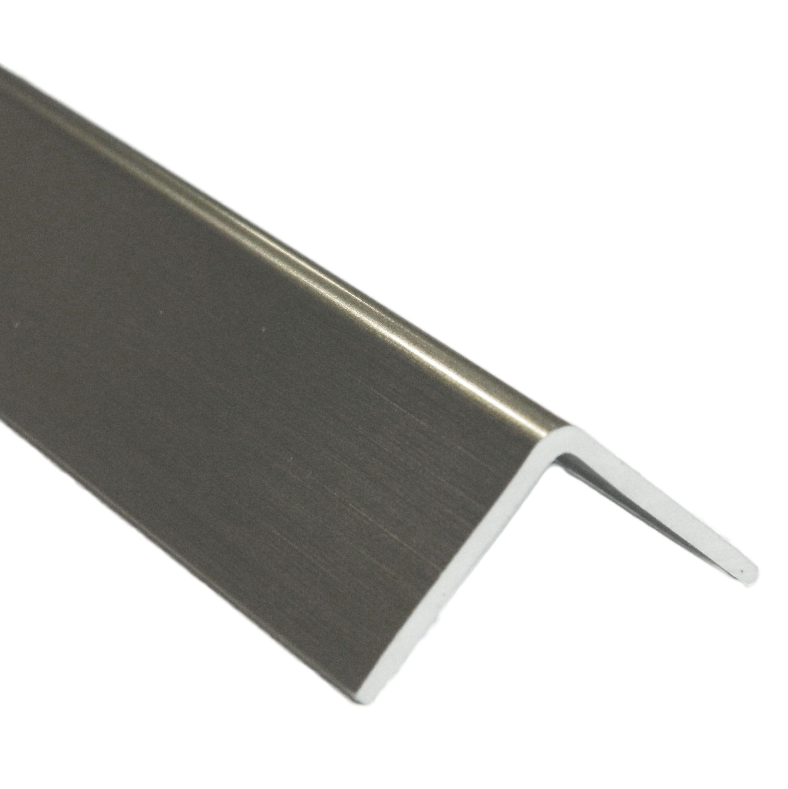 Silver effect Polyvinyl chloride (PVC) Equal L-shaped Angle profile, (L ...