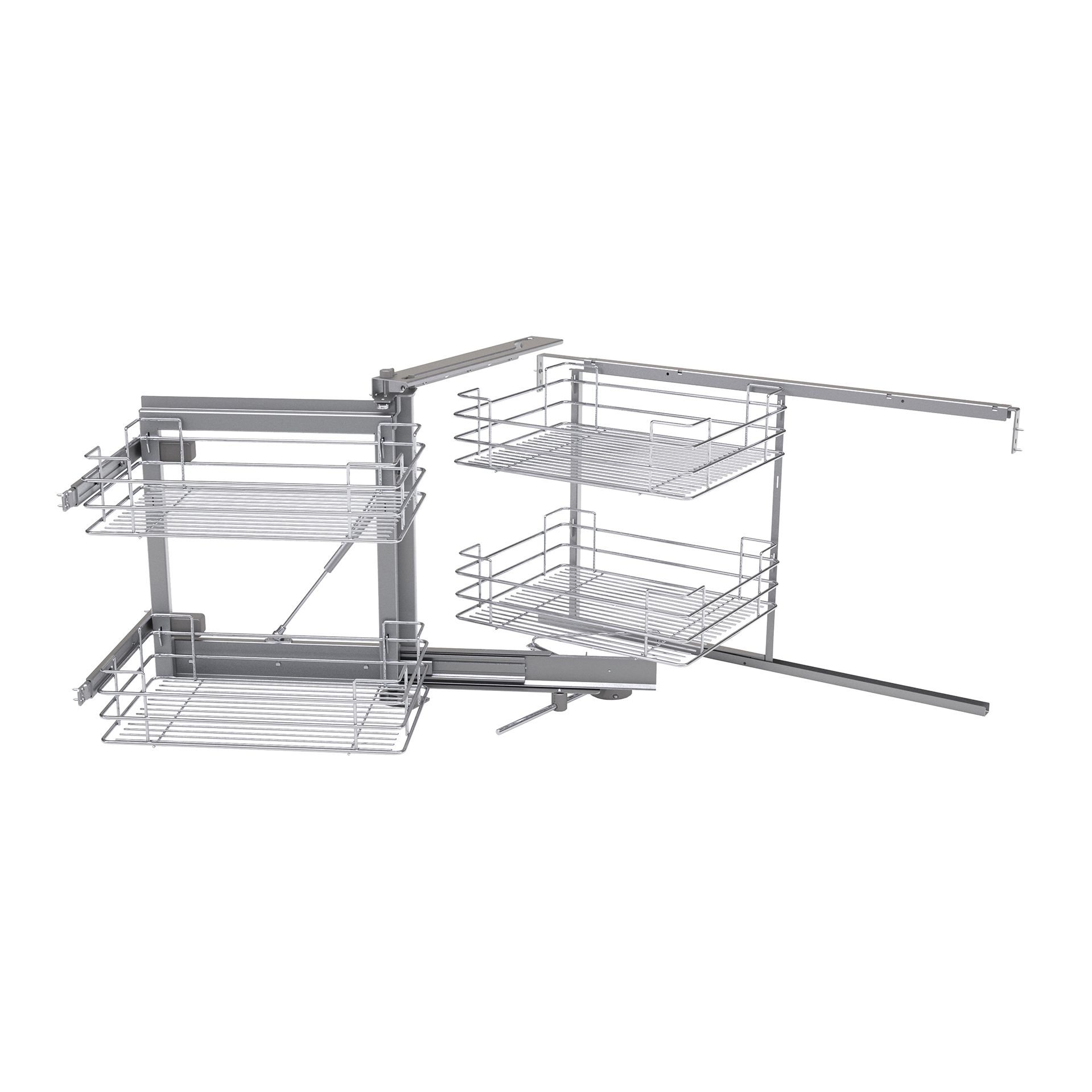 Silver Soft-close runners RH Swing out corner Pull-out storage For ...