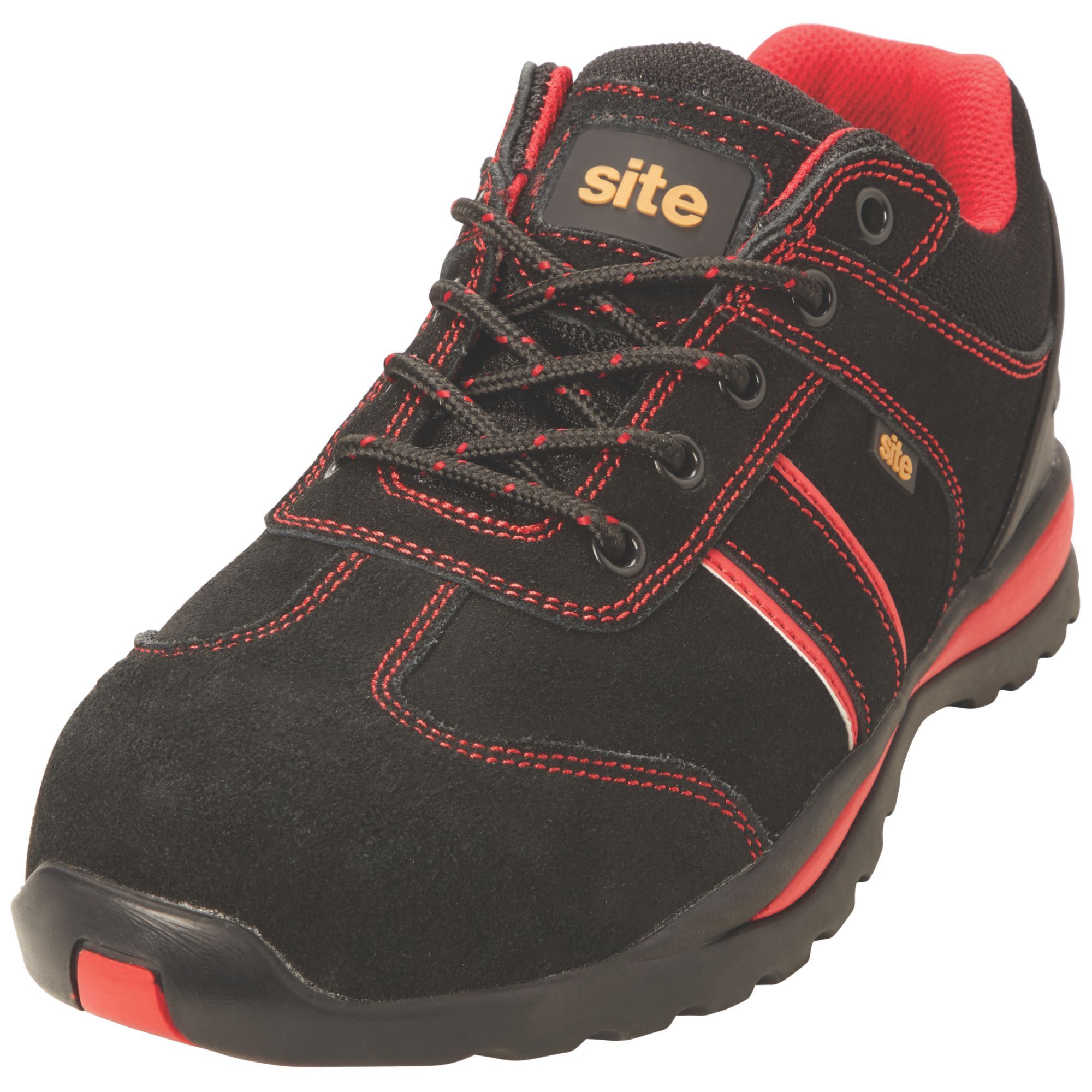 Site Coltan Black & Red Safety trainers, Size 7 | DIY at B&Q