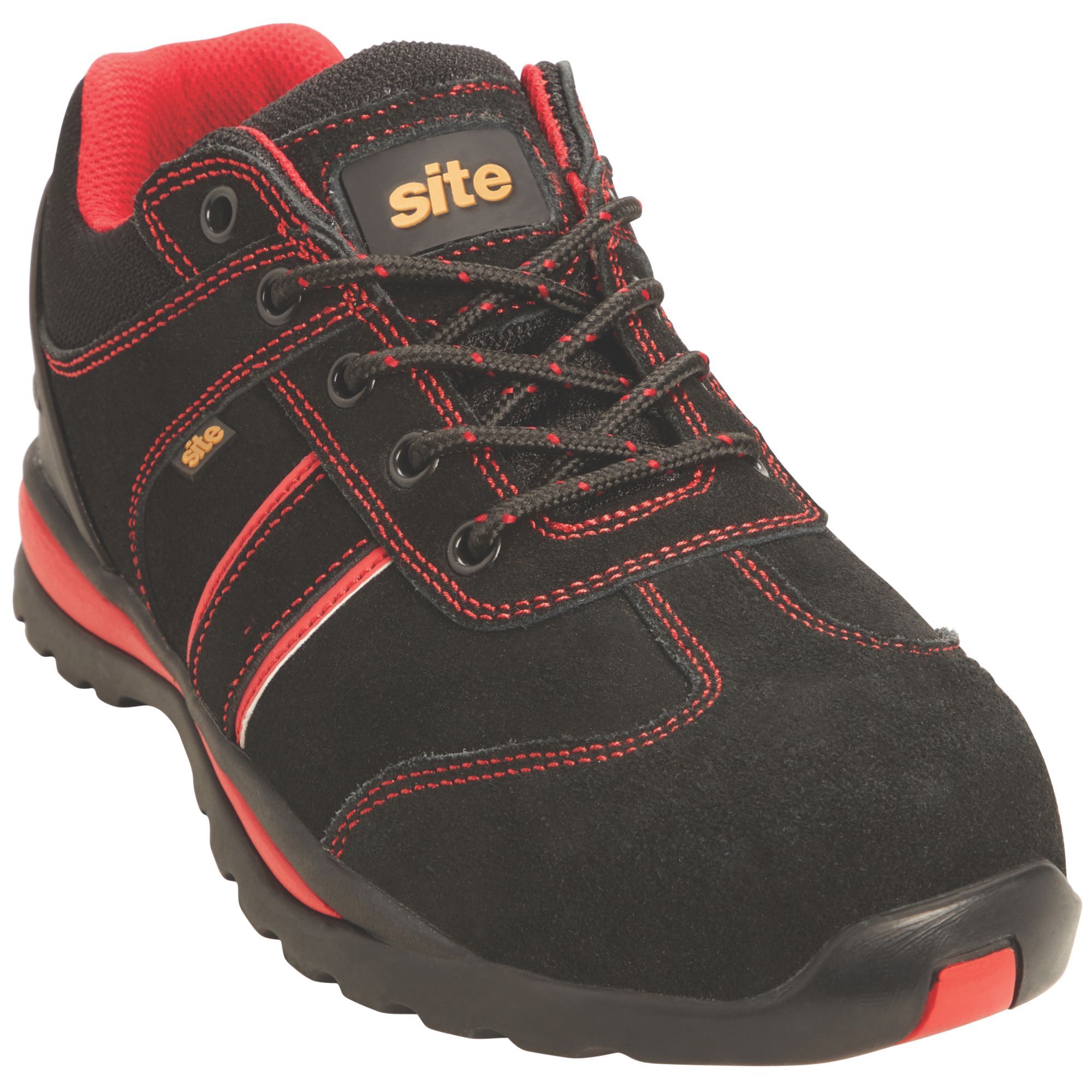 Site Coltan Black & Red Safety trainers, Size 7 | DIY at B&Q