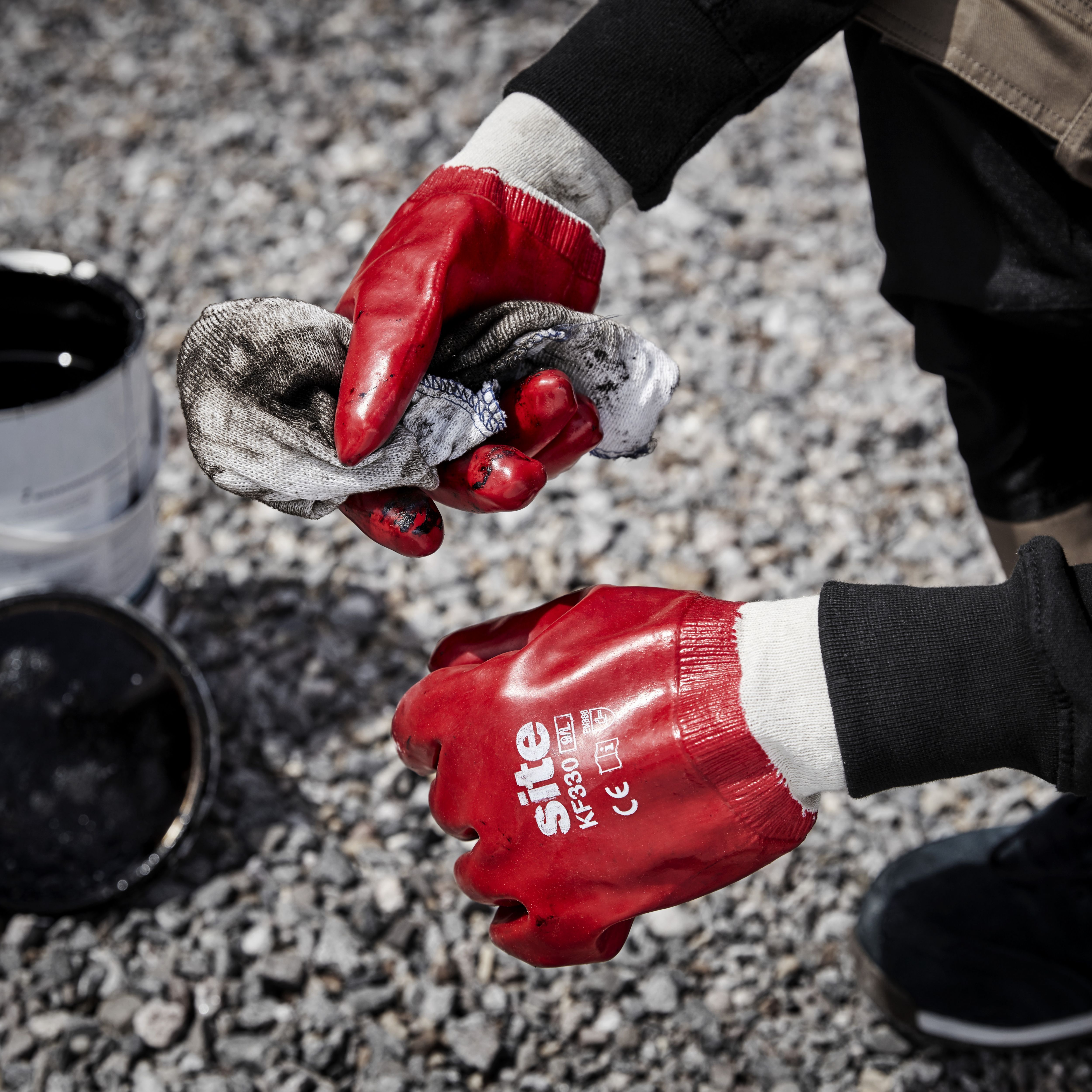 SITE COTTON RED SPECIALIST GENERAL HANDLING GLOVES LARGE