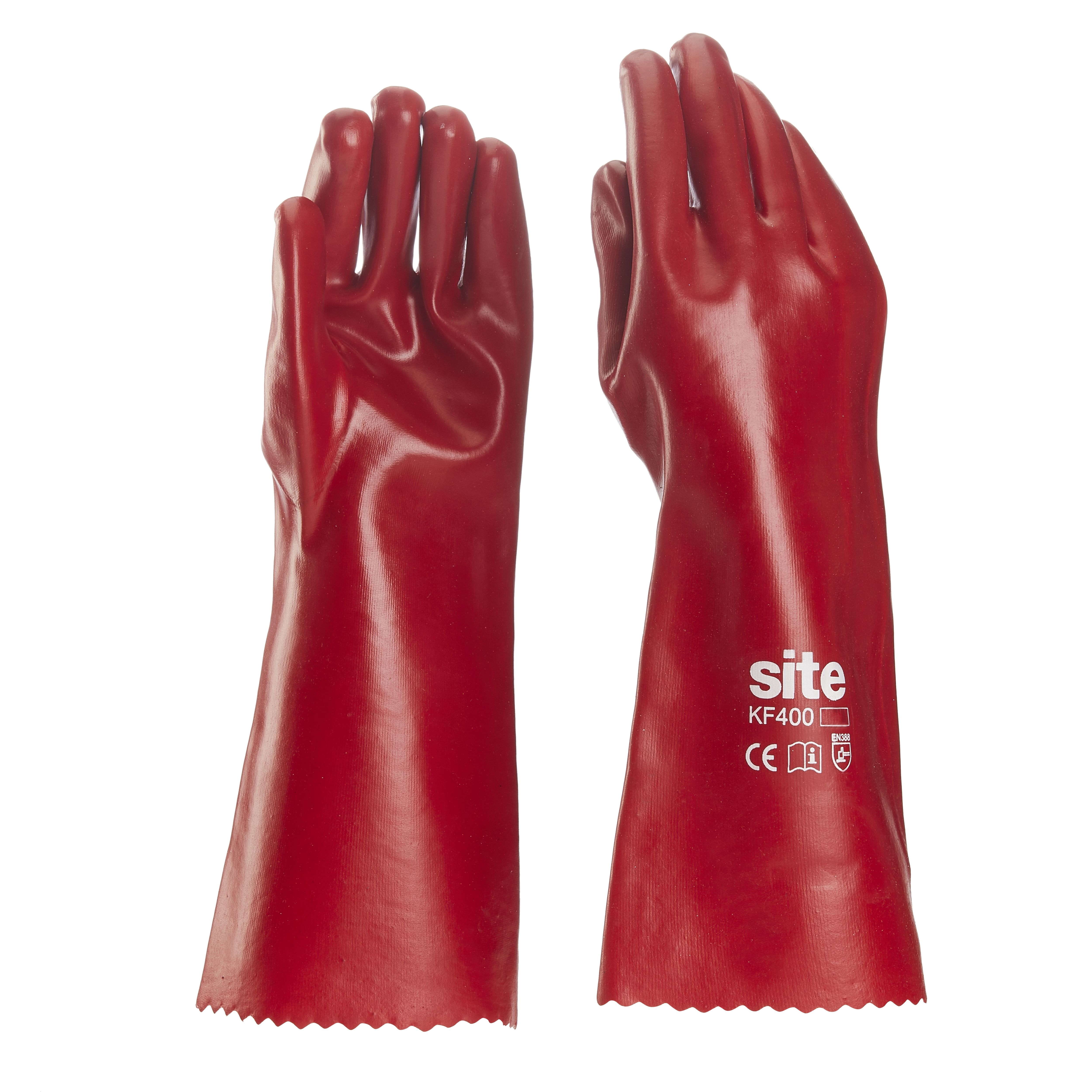 Site Red PVC Gauntlets, Large | DIY at B&Q
