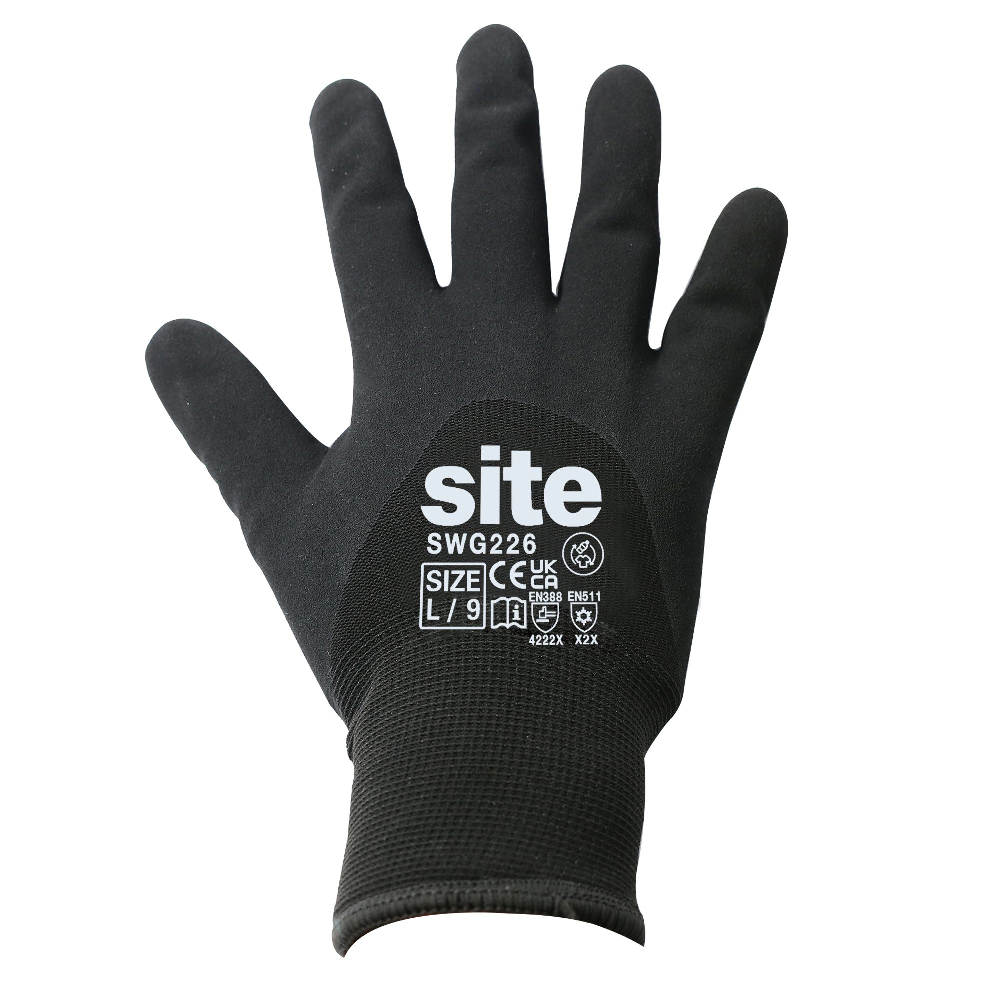 Site Safety gloves Black, Large