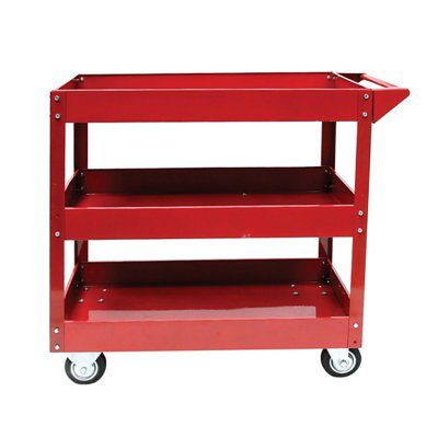 SKIP19C HILKA 3 TIER SERVICE CART RED