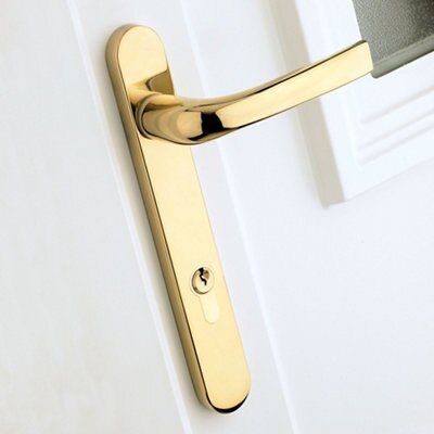 SKIP20A POLISHED GOLD EFCT LEVER HANDLE | DIY at B&Q