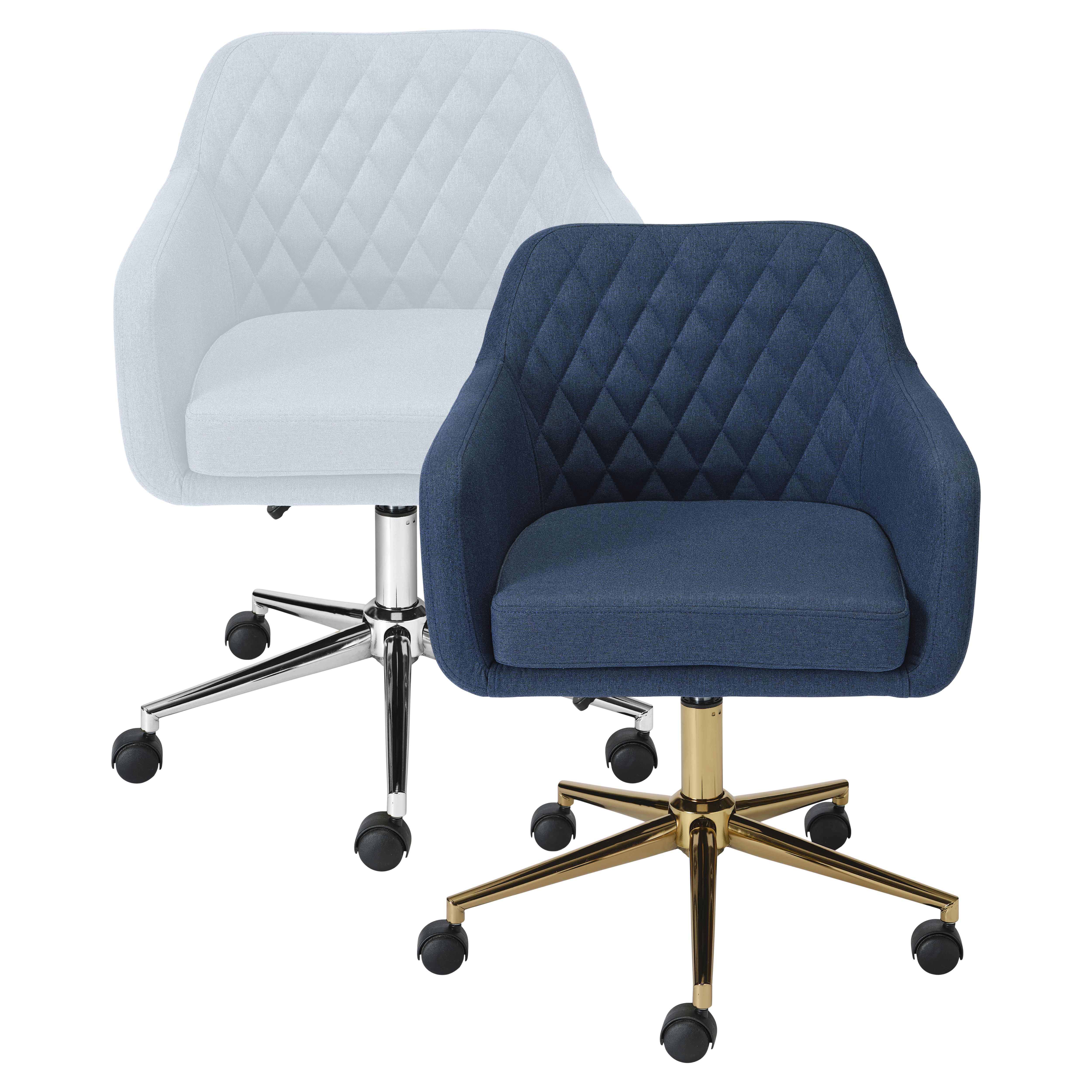 Skyber Light grey Linen effect Office chair (H)875mm (W)610mm (D)600mm