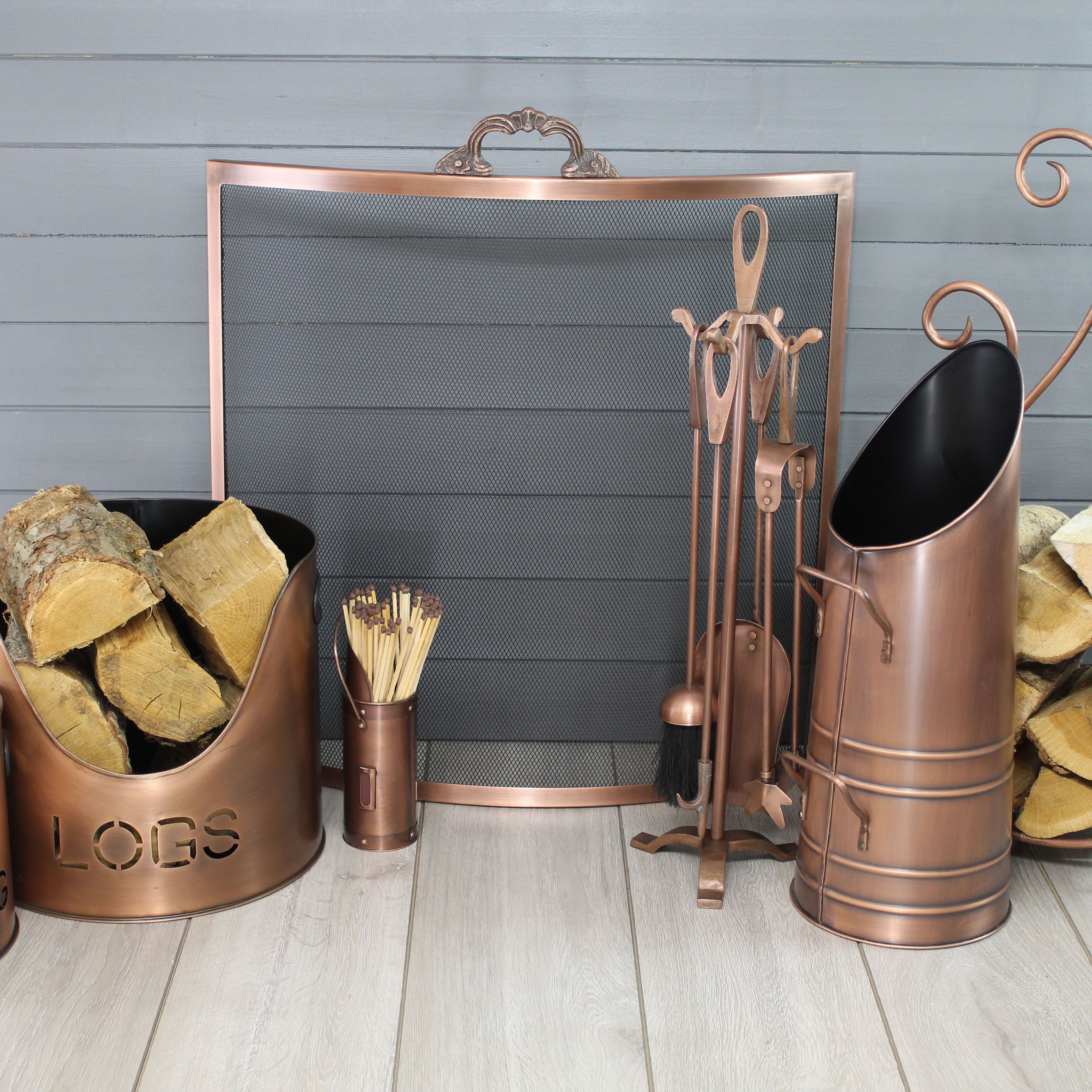 Slemcka Antique copper effect Metal 5 piece Companion set