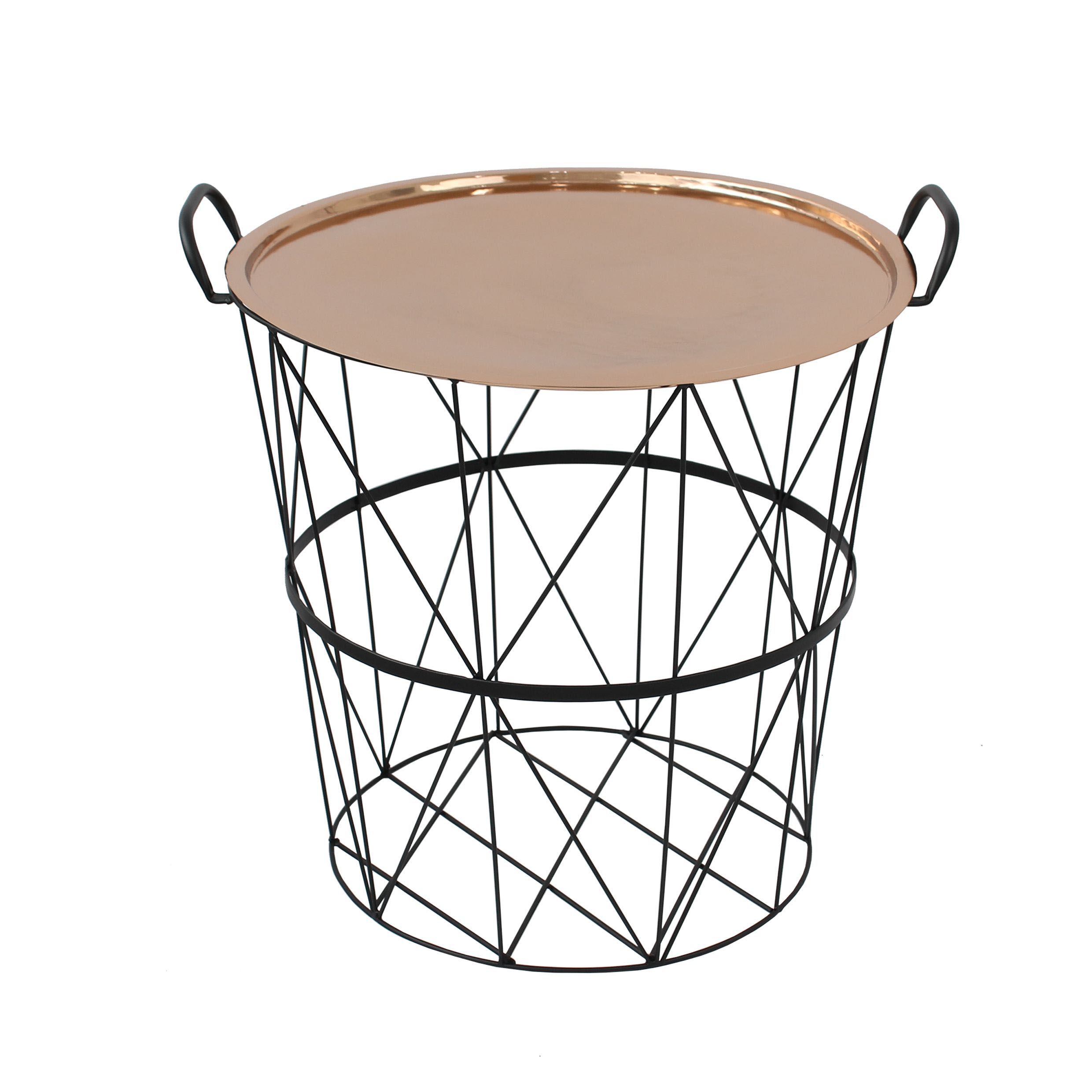 Slemcka Contemporary Antique copper effect Steel Log basket (H)360mm (D ...