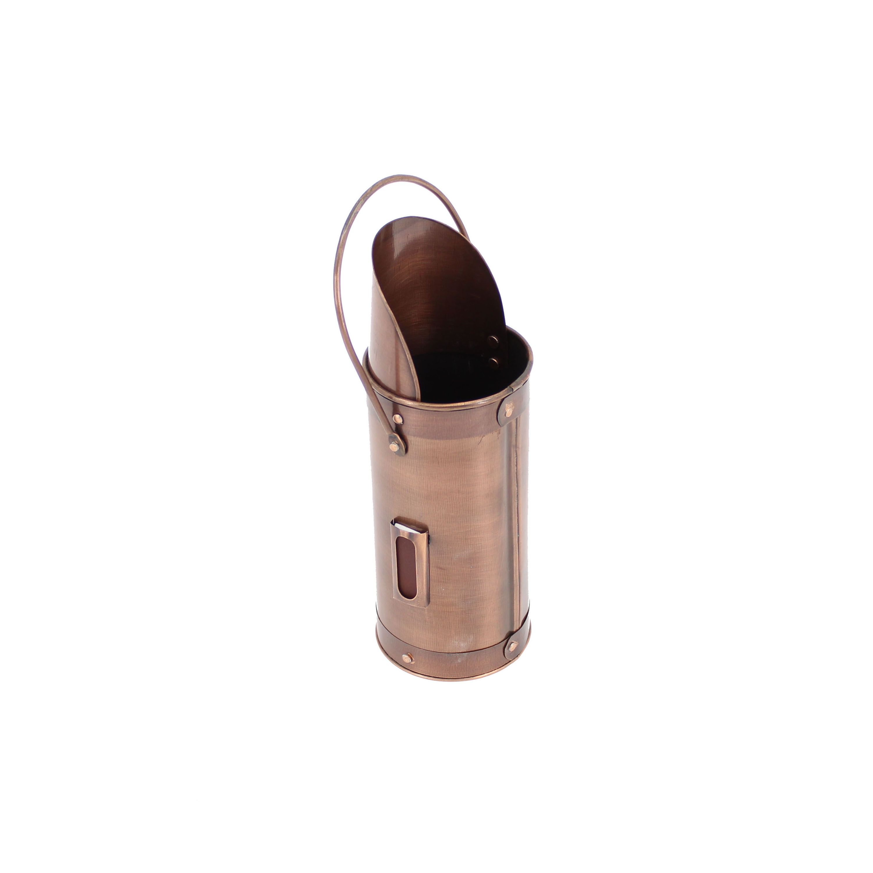 Slemcka Traditional Antique copper effect Steel Storage bucket (H)200mm ...