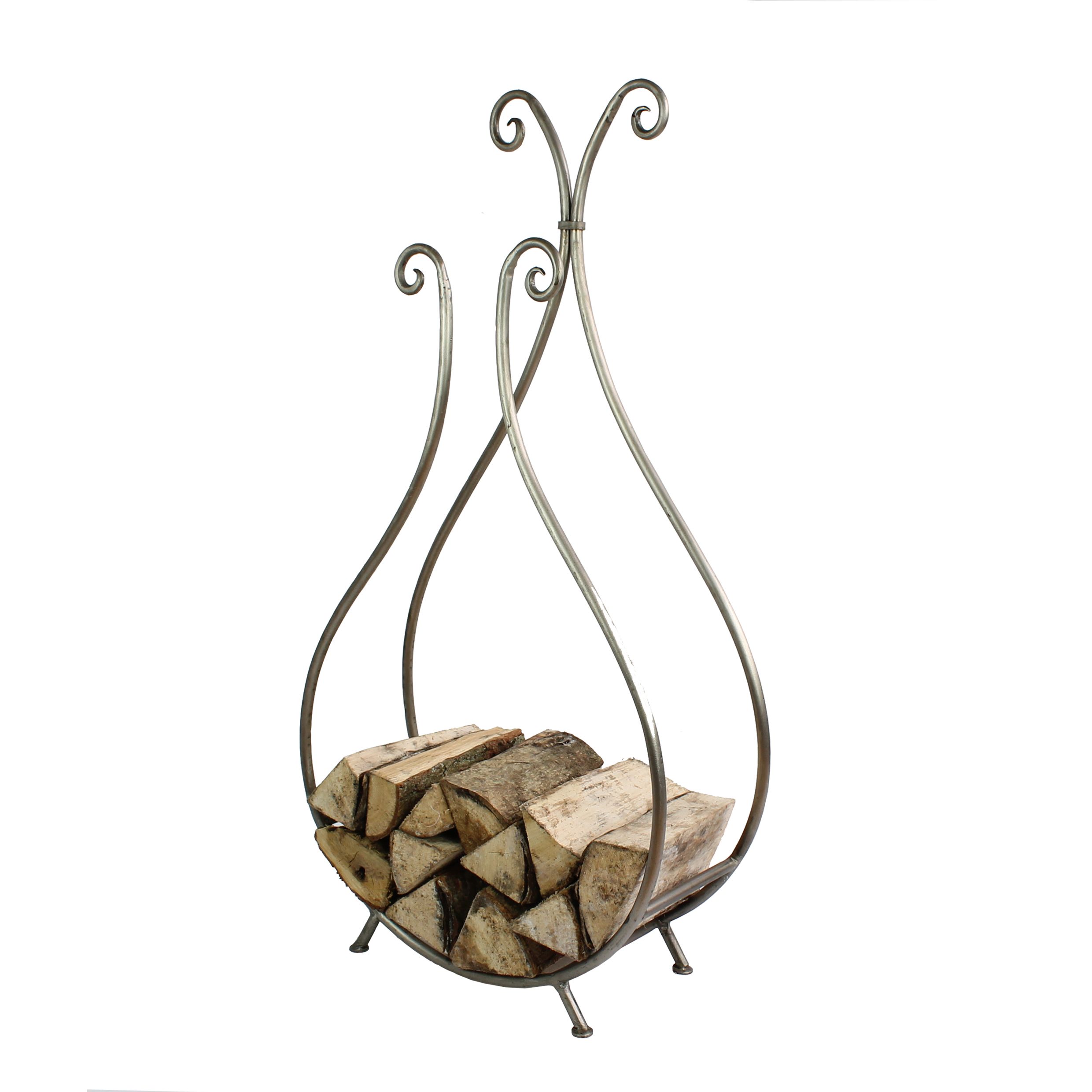 Slemcka Traditional Antique pewter effect Steel Log basket (H)660mm (D ...