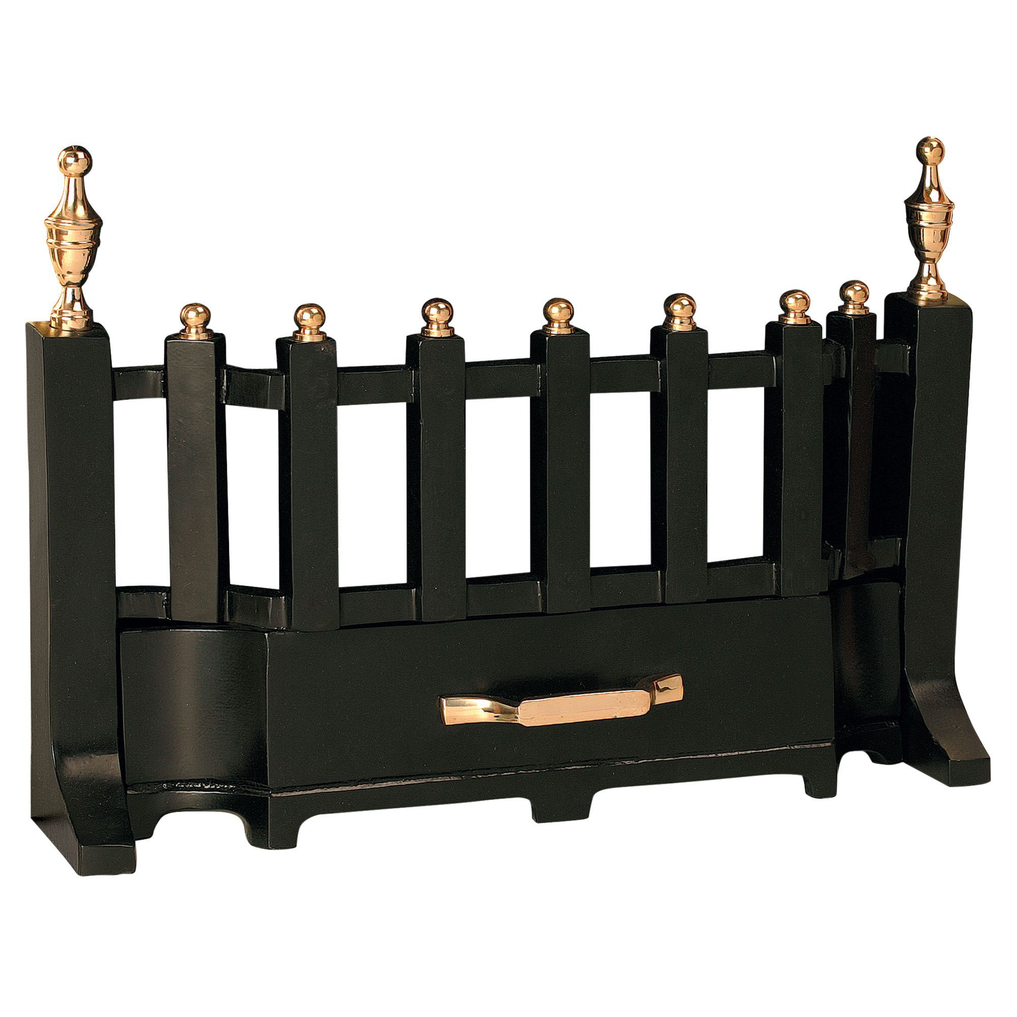 Slemcka Traditional Black Brass effect Metal Fire fret (W)0.4m