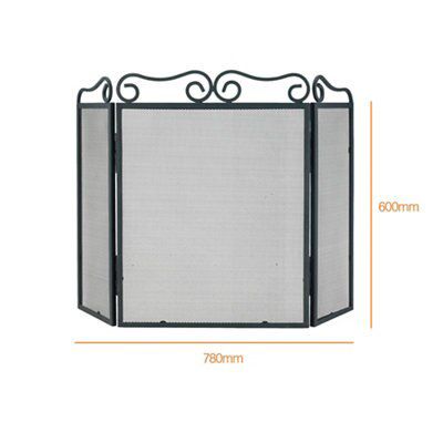 Slemcka Traditional Black Metal Fire screen (W)0.78m
