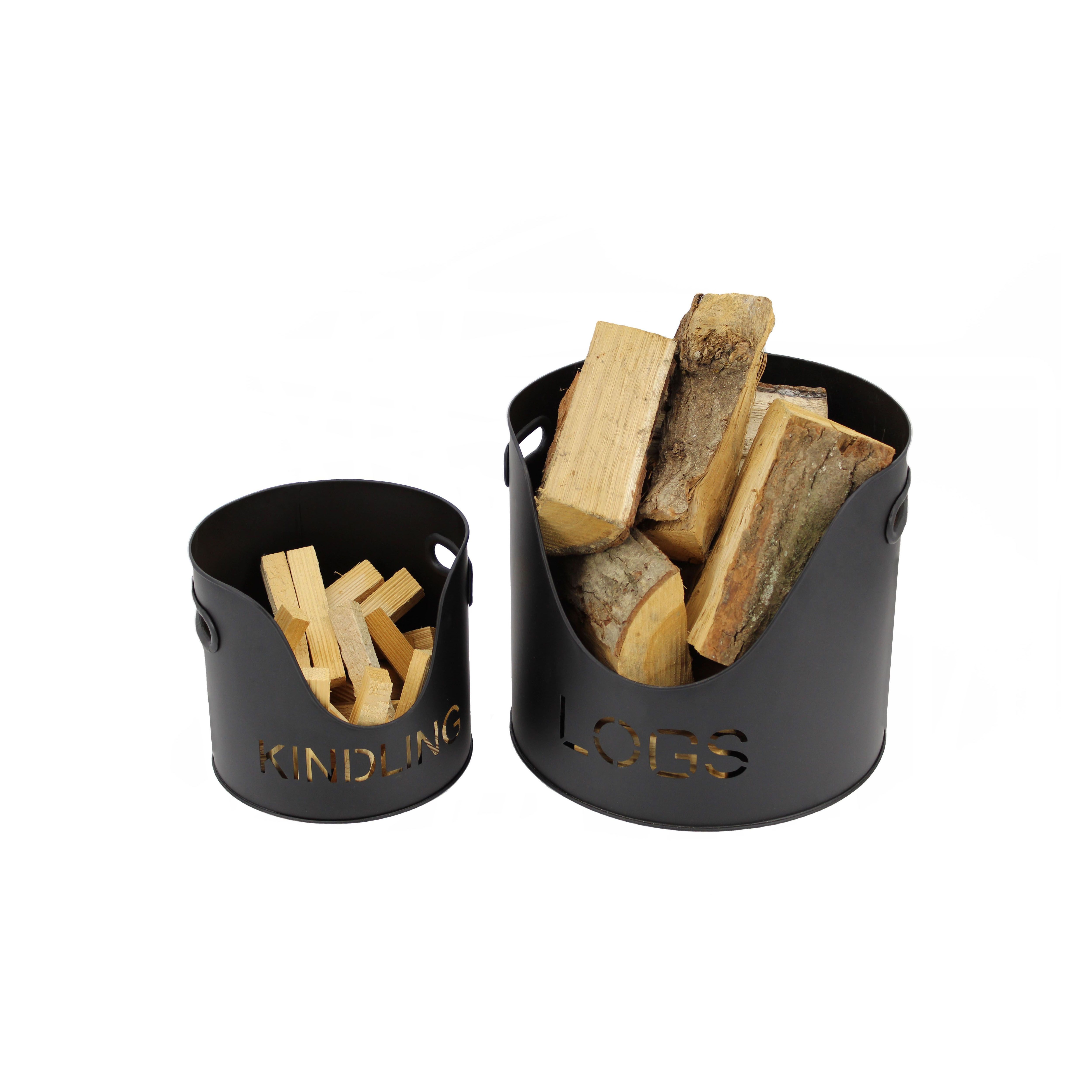 Slemcka Traditional Black Steel Log basket (H)290mm (D)330mm | DIY at B&Q