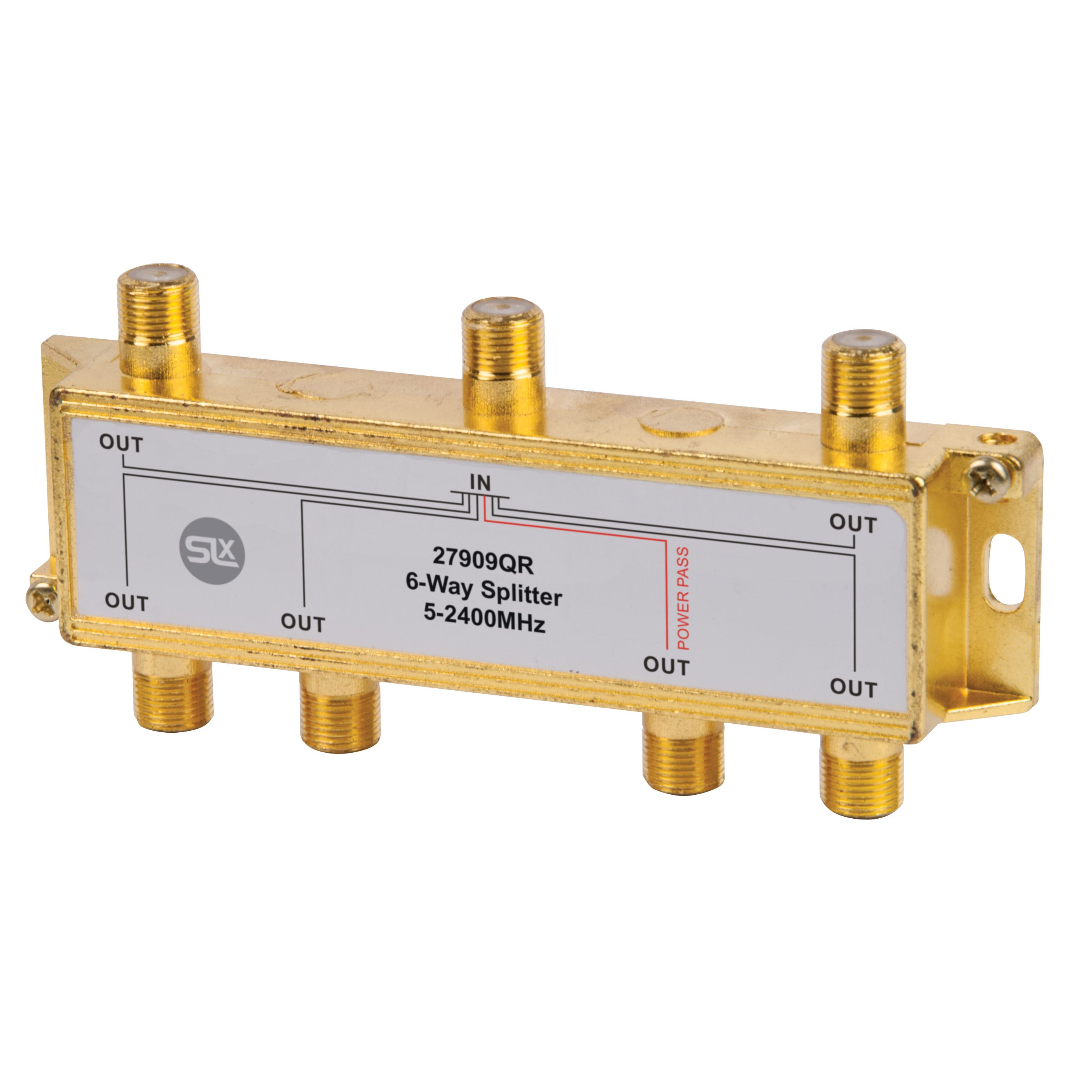 SLX 6 way Gold effect Satellite F splitter 27909QR/04