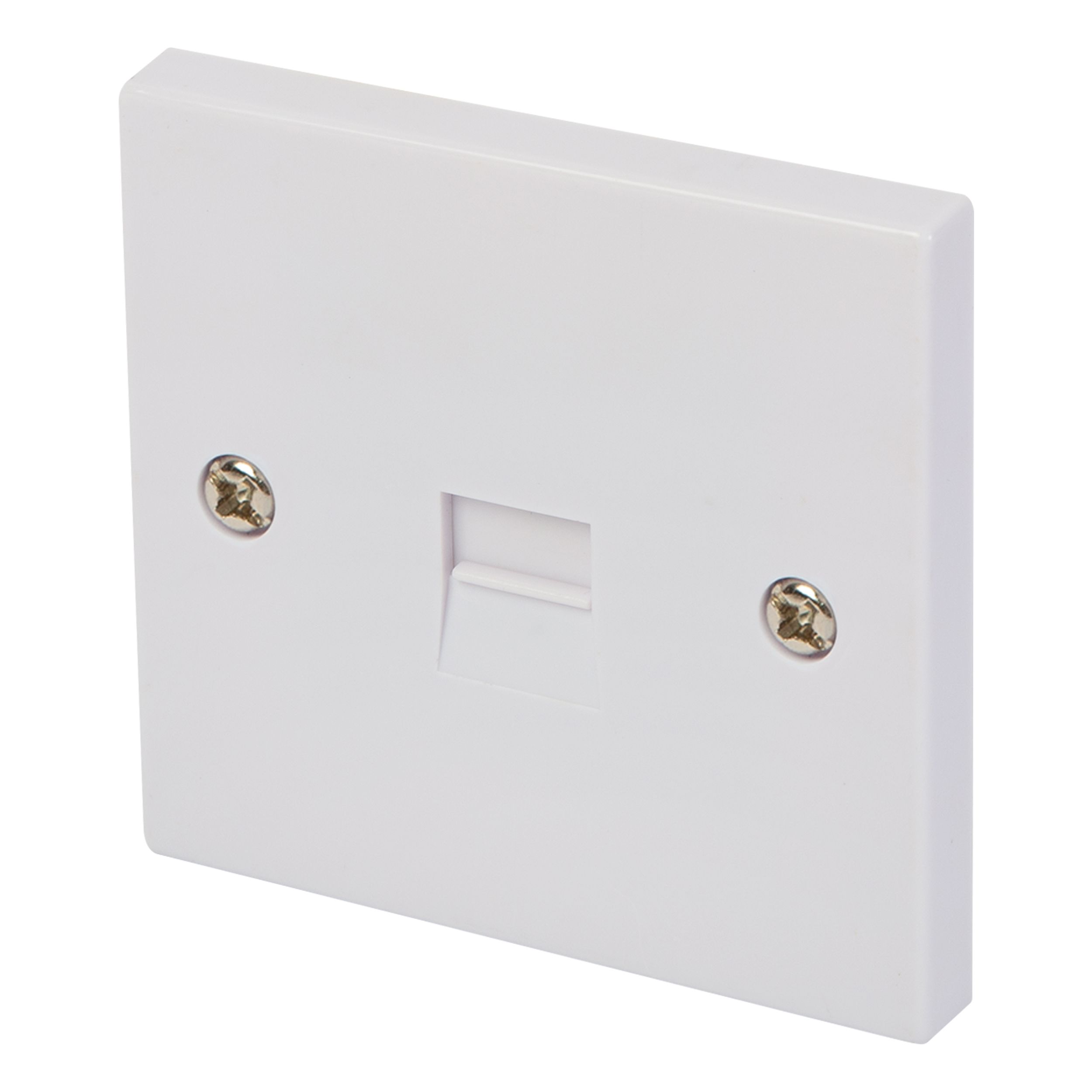 SLX White 1 gang Raised square Telephone socket | DIY at B&Q