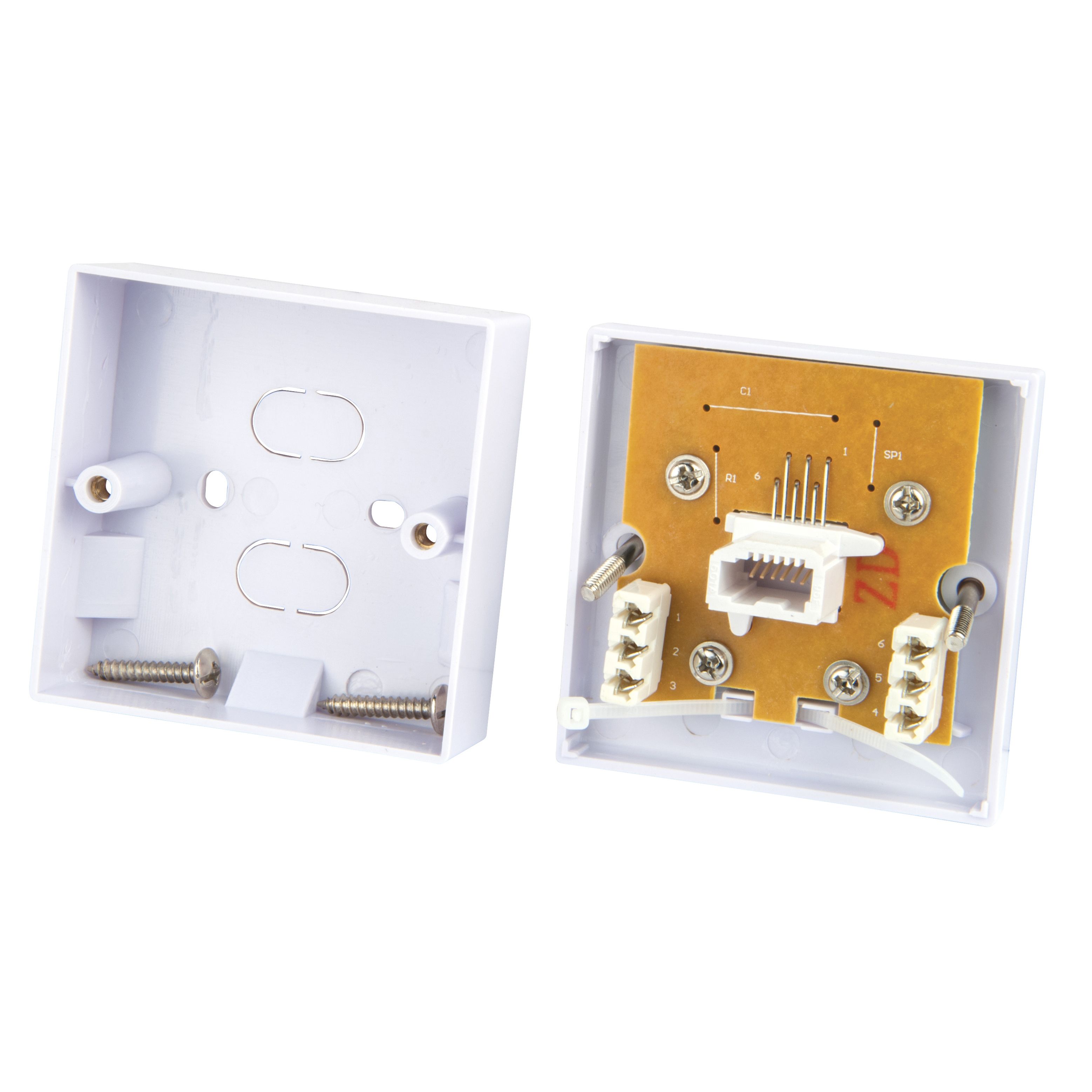 SLX White 1 gang Telephone socket 68mm